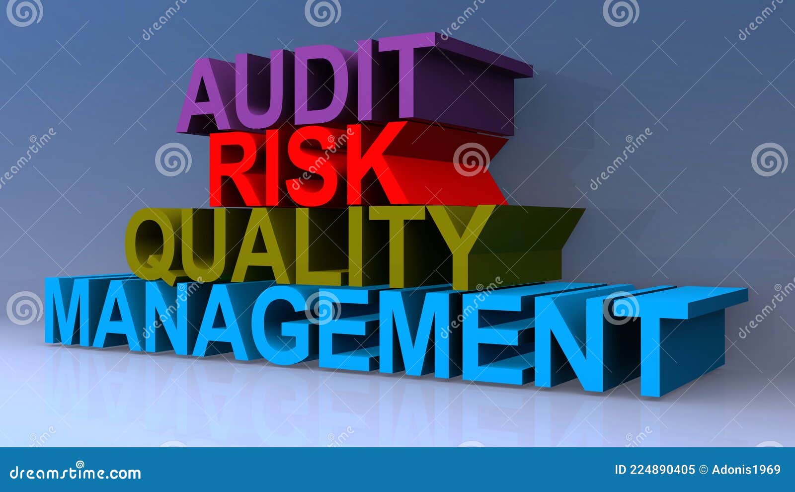Audit Risk Quality Management on Blue Stock Illustration - Illustration ...