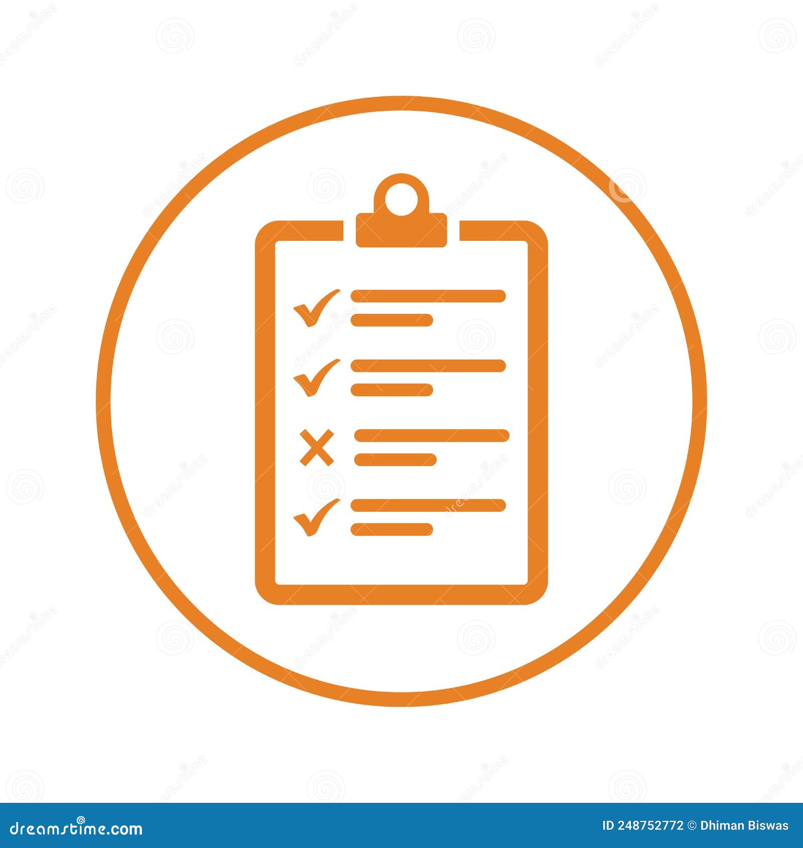 Audit, Test, Check, Form, Report Icon. Orange Color Vector EPS Stock ...