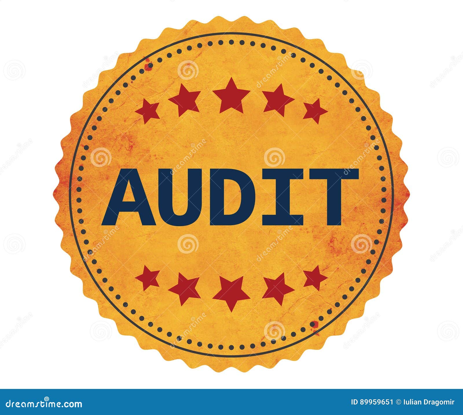AUDIT Text, on Vintage Yellow Sticker Stamp. Stock Illustration ...
