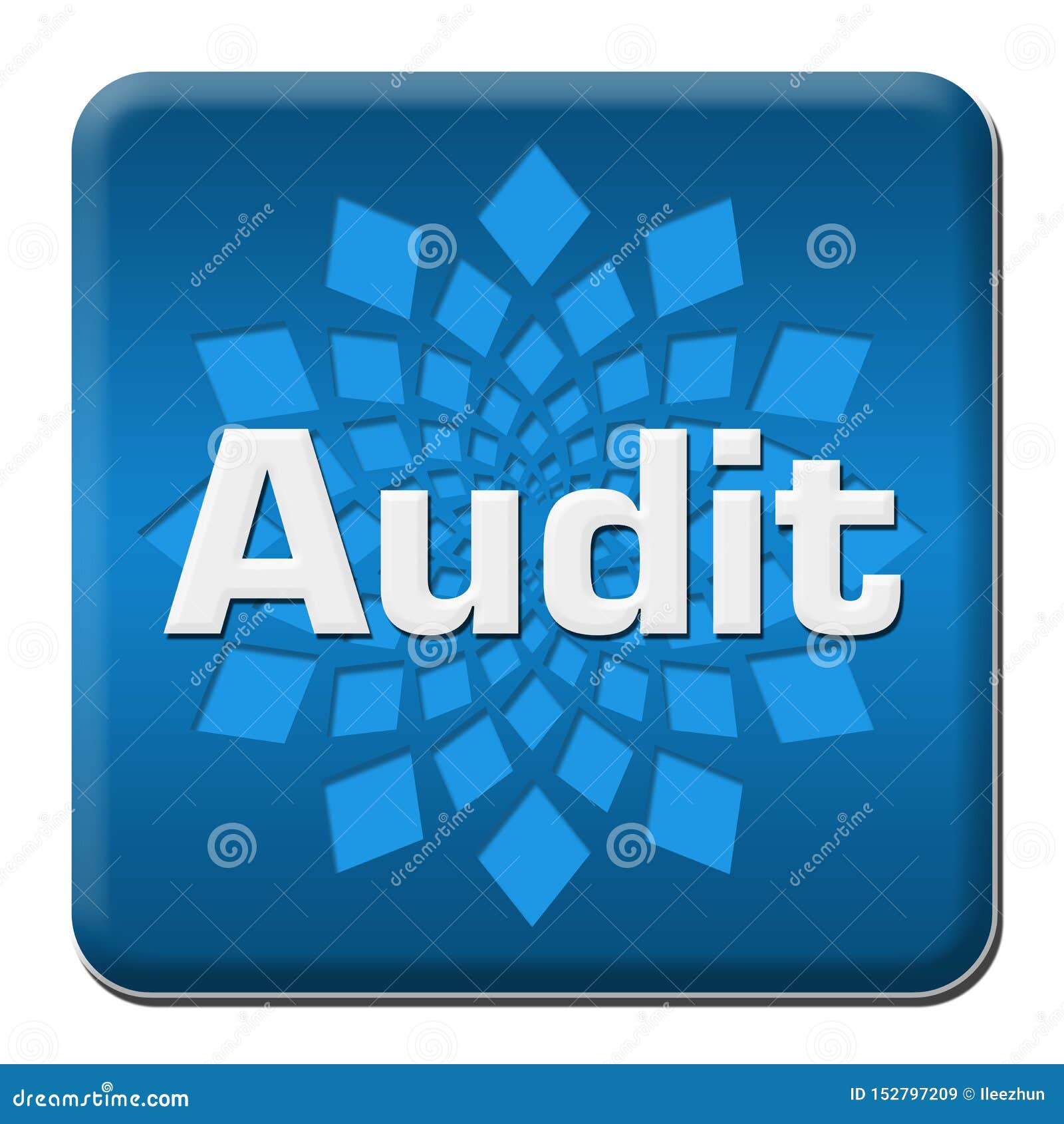 Audit Blue Rounded Square with Element Stock Illustration ...