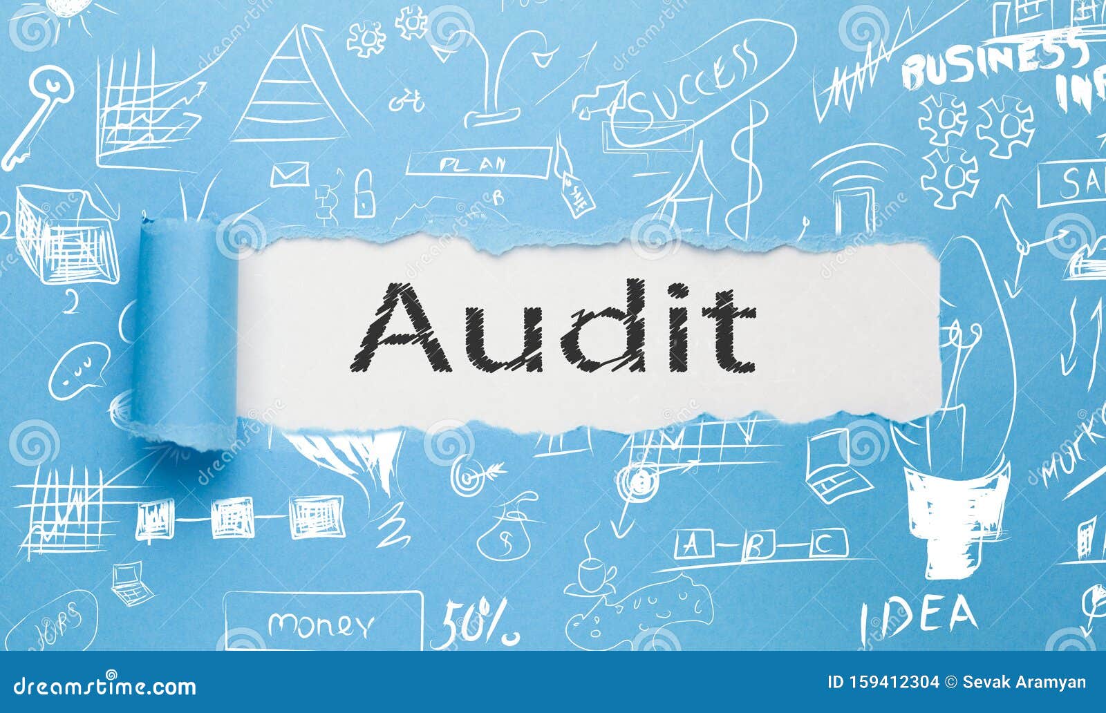 Audit Text Written Paper on Blue Background Stock Photo - Image of ...