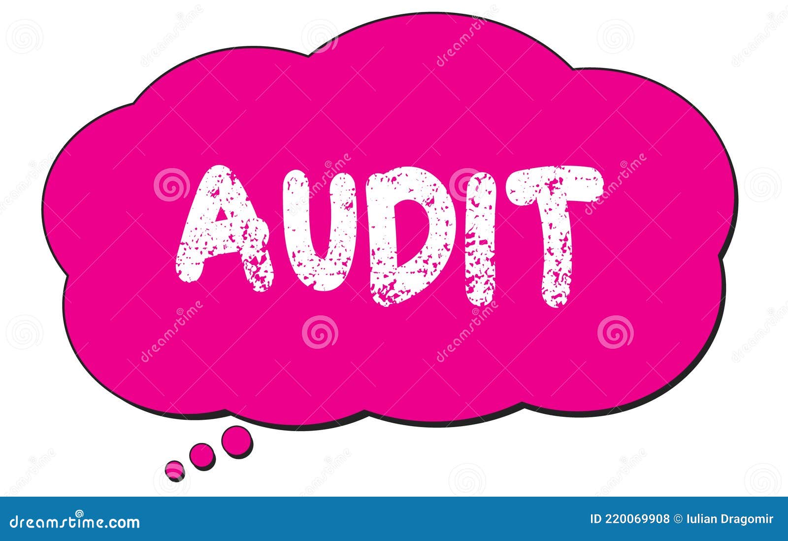AUDIT Text Written on a Pink Cloud Bubble Stock Illustration ...
