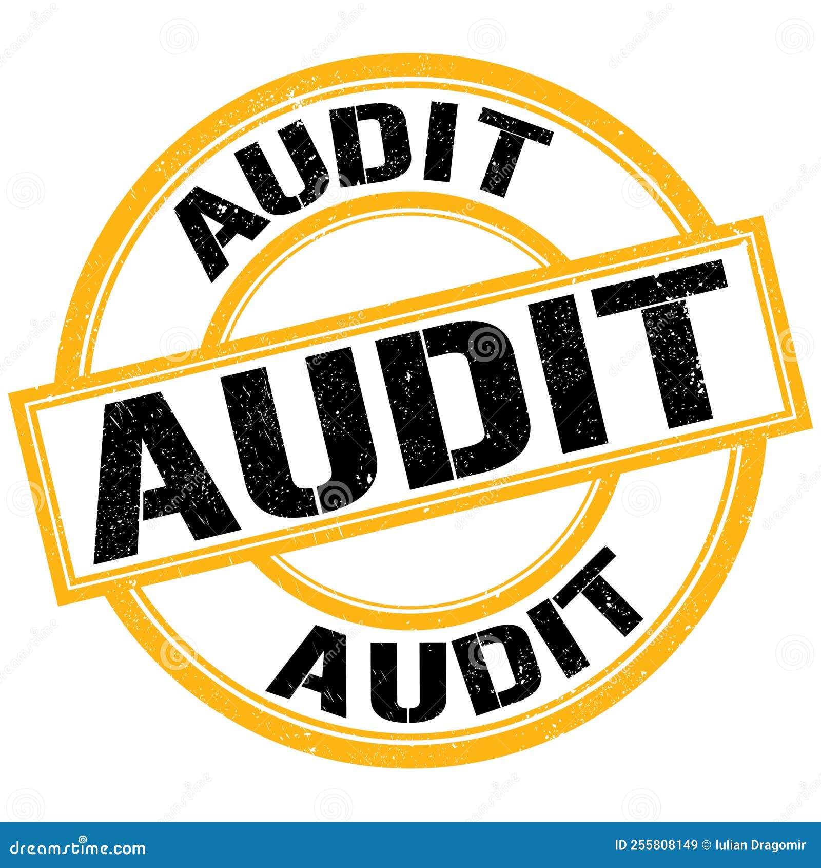 AUDIT Text on Yellow-black Round Stamp Sign Stock Illustration ...