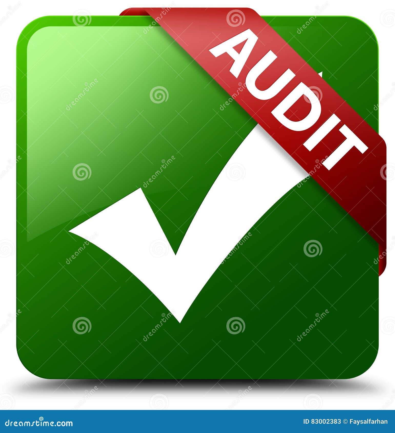 Audit Validate Icon Green Square Button Stock Illustration ...