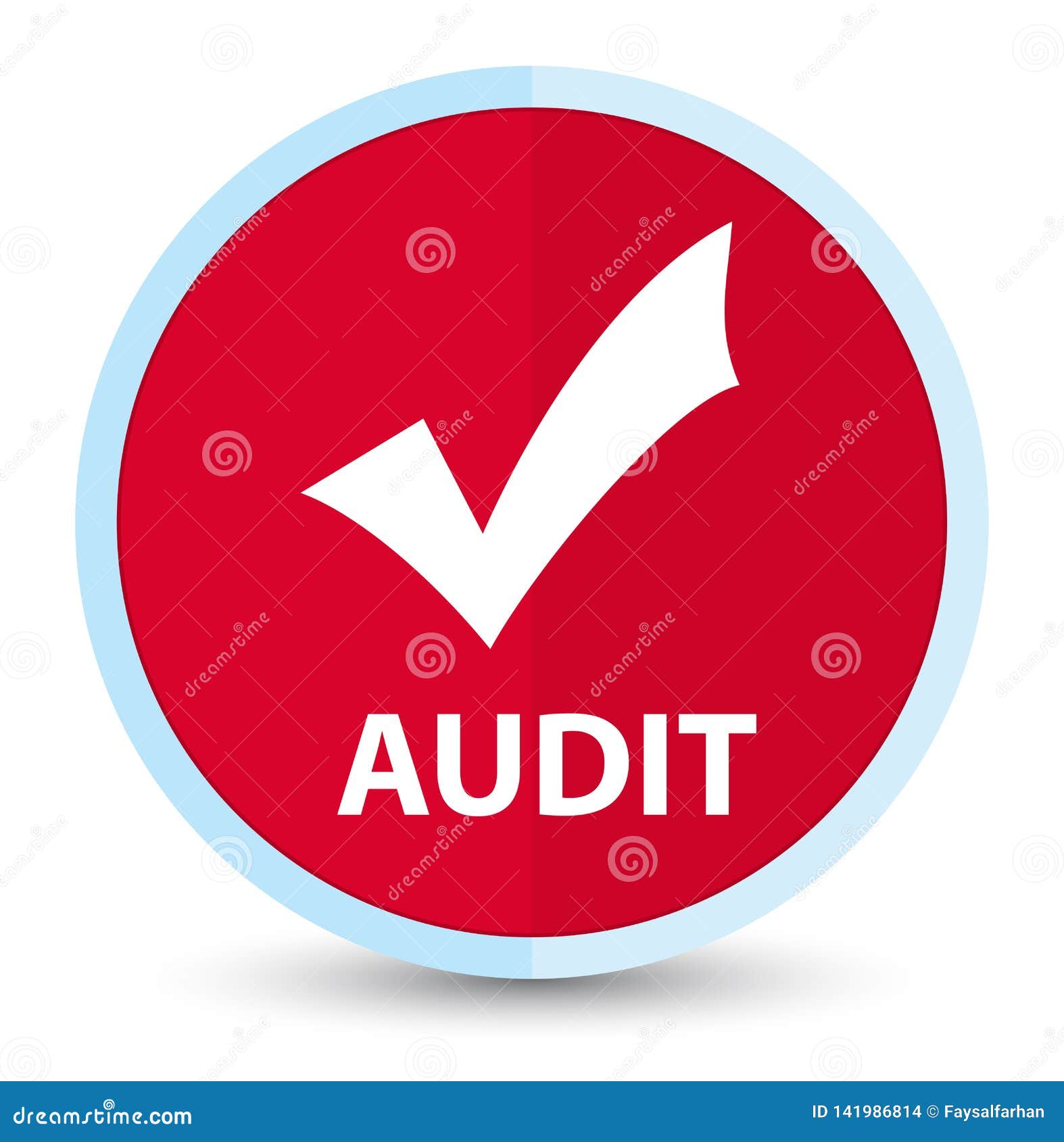 Audit (validate Icon) Flat Prime Red Round Button Stock Vector ...