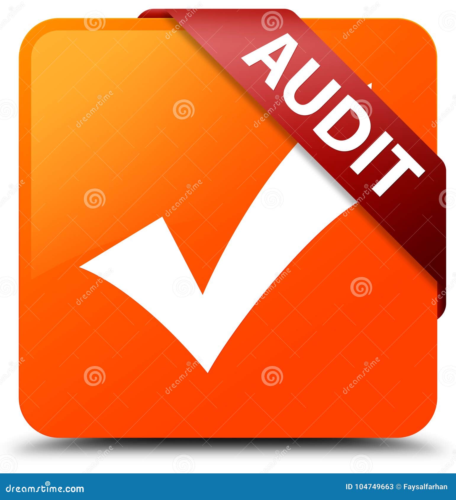 Audit (validate Icon) Orange Square Button Red Ribbon in Corner Stock ... Audit (validate Icon) Orange Square Button Red Ribbon in Corner Stock ...