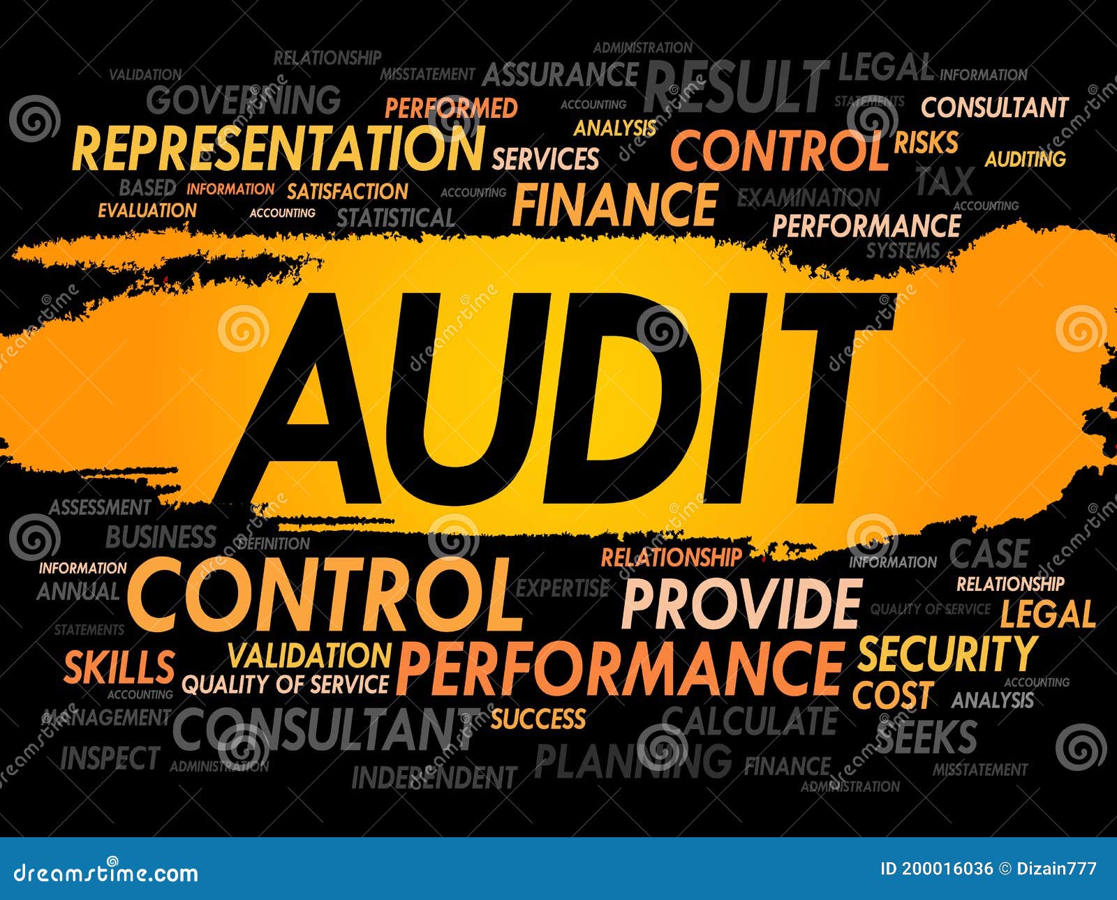 AUDIT word cloud stock illustration. Illustration of business - 200016036