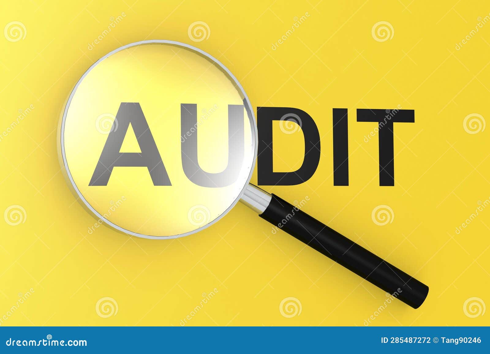 Audit Word with Magnifying Glass Stock Illustration - Illustration of ...