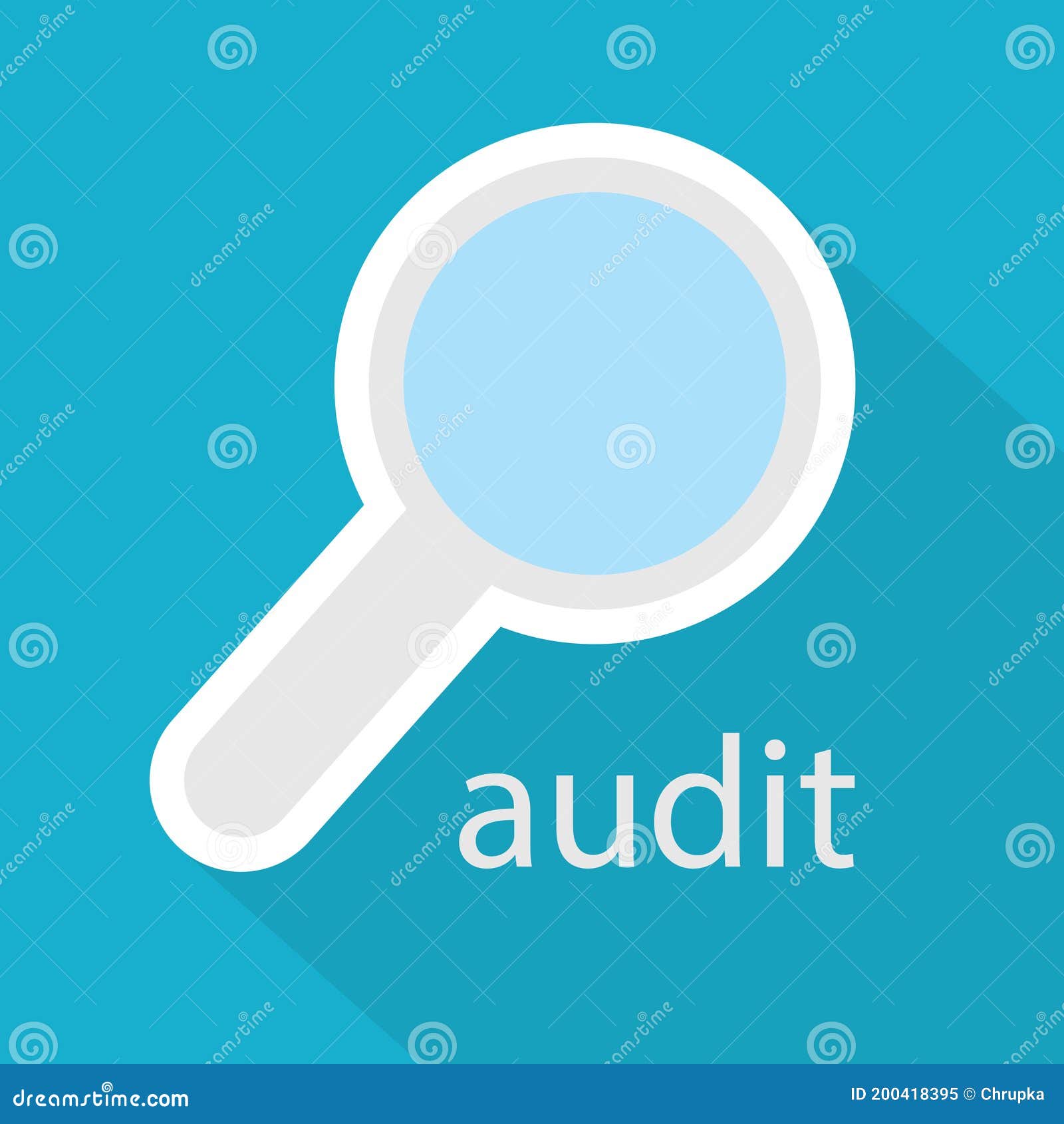 Audit Word and Magnifying Glass Ico Stock Vector - Illustration of ...