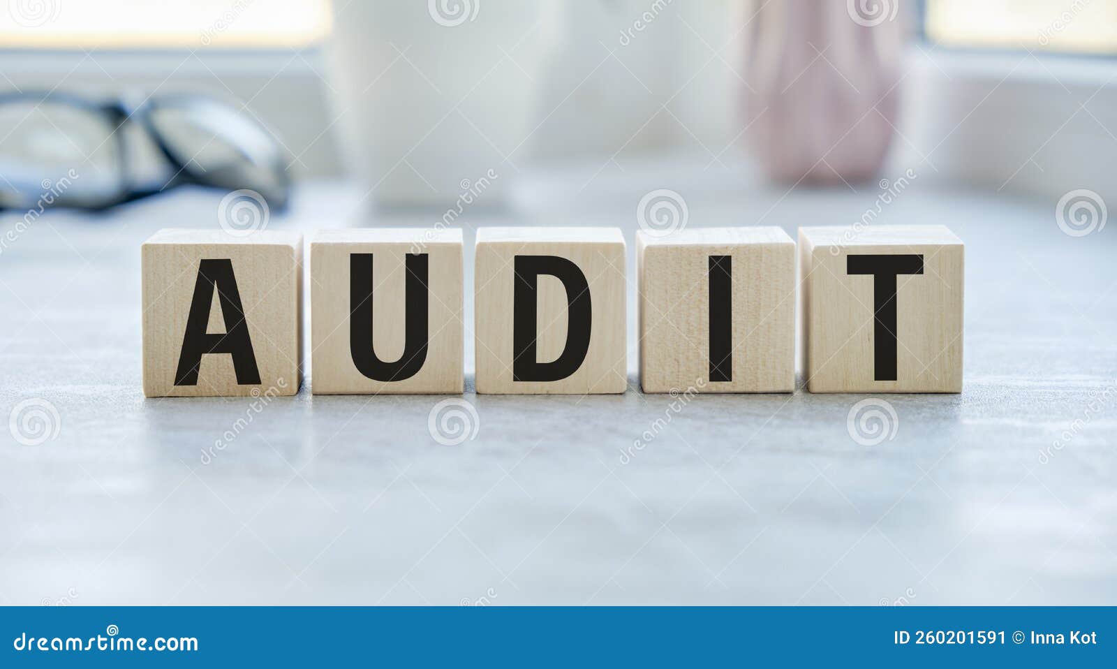 AUDIT Word from Wooden Blocks on the Gray Desk Stock Image - Image of ...