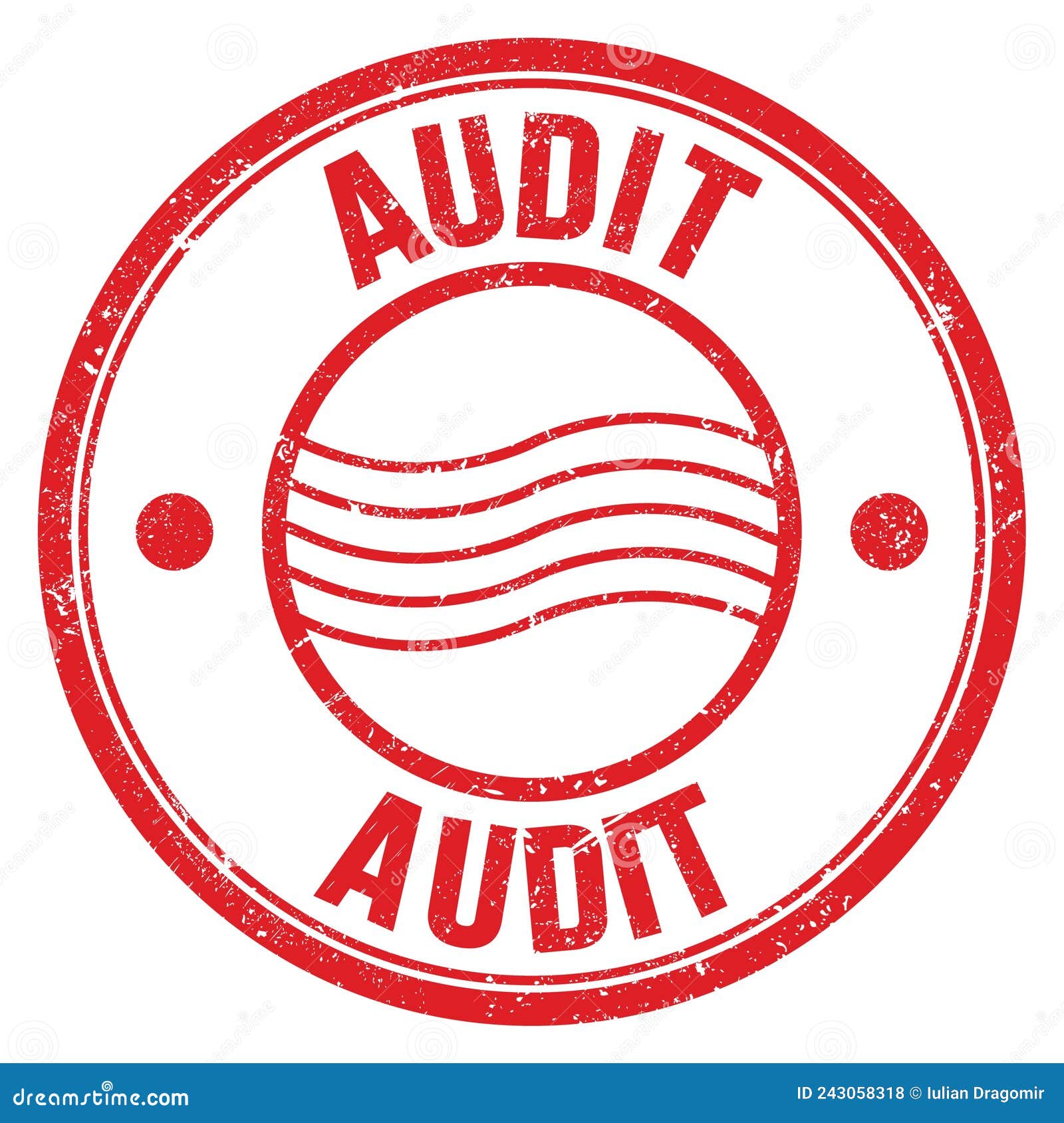 AUDIT Text Written on Red Round Postal Stamp Sign Stock Illustration ...
