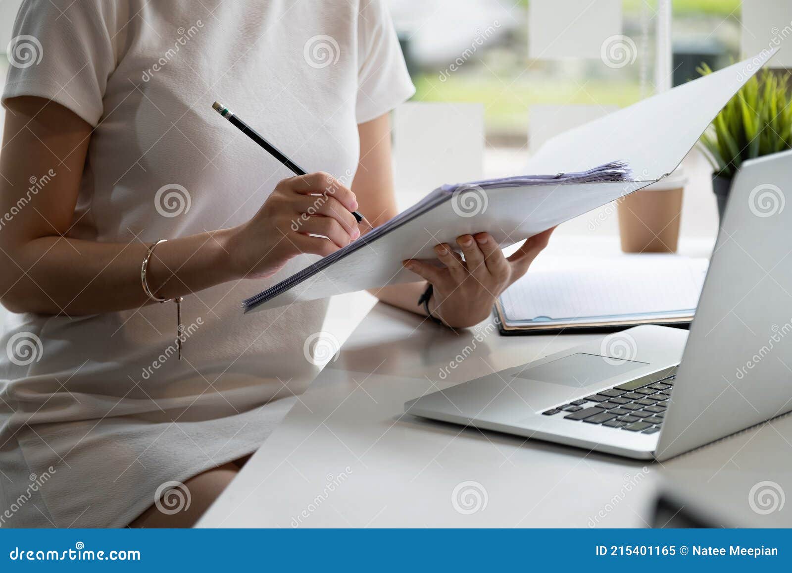 Audit Working, Businessman Work with Paper Document on Clipping Board ...