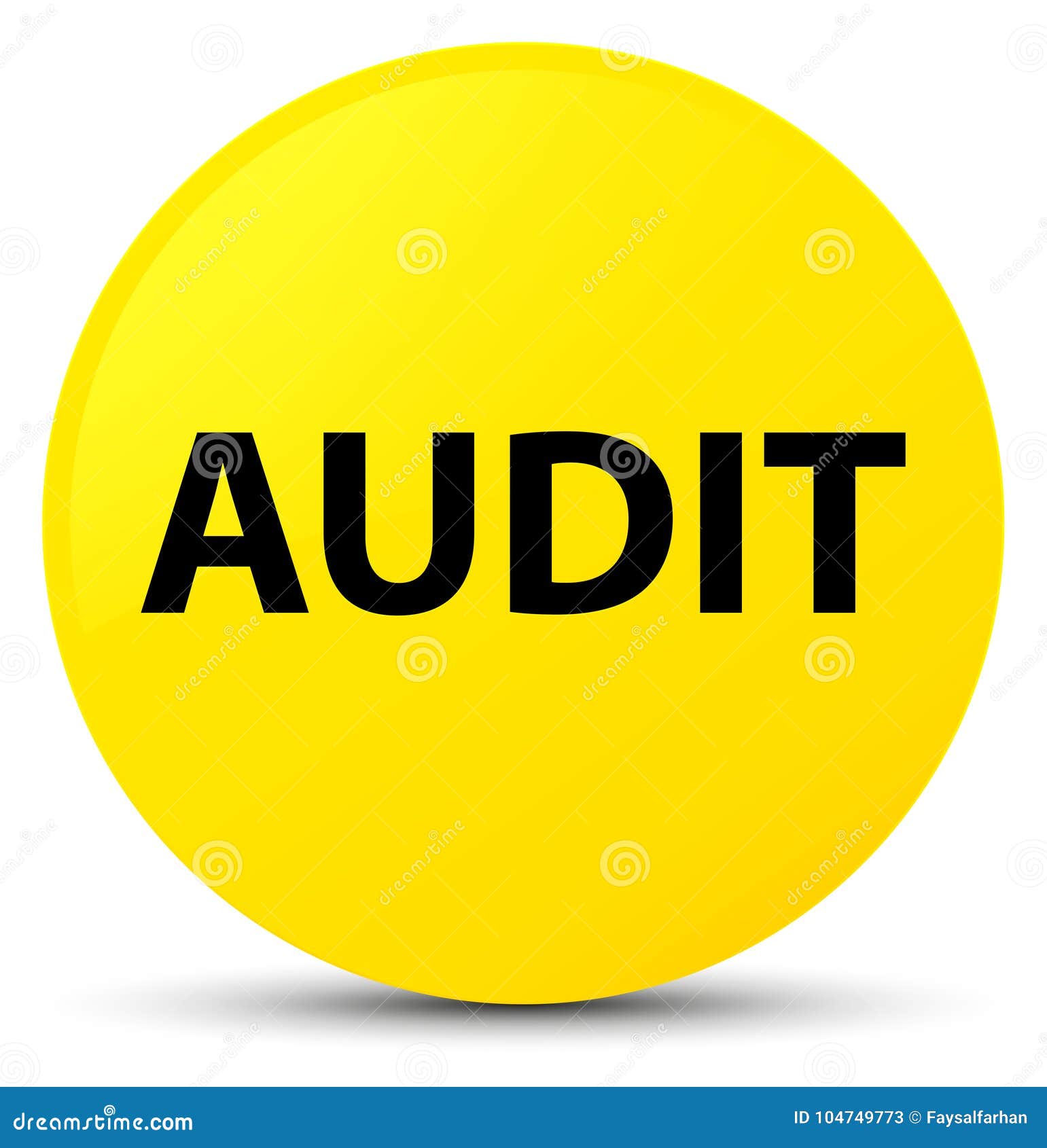 Audit yellow round button stock illustration. Illustration of word ...