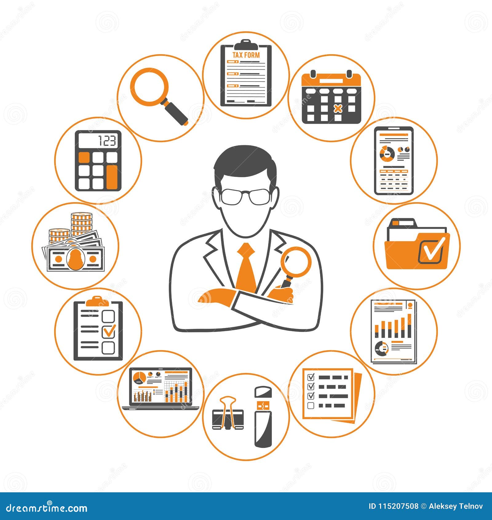 Auditando, Impuesto, Infographics Que Considera Ilustración del Vector ...
