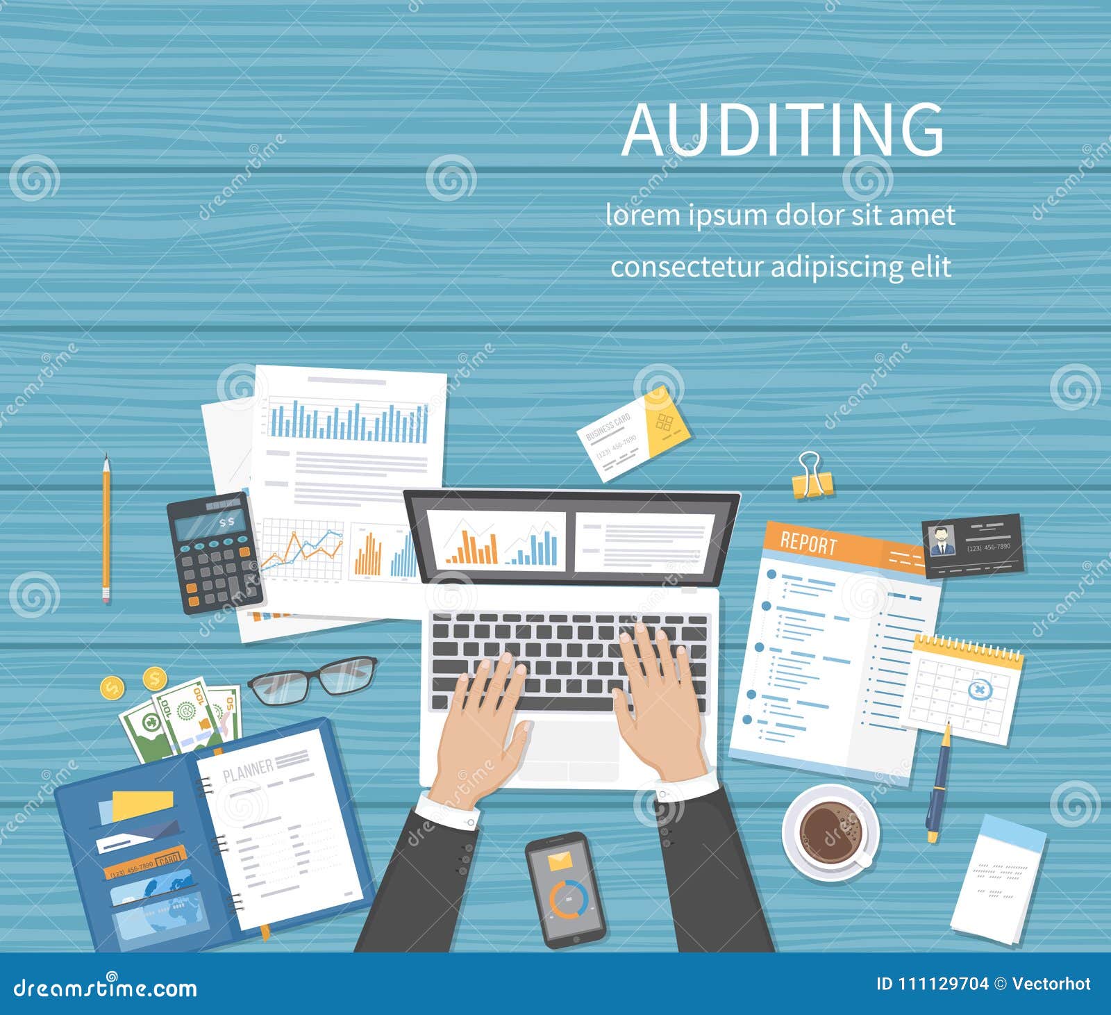 Auditing Concepts. Businessman Auditor Inspects Assessing Financial ... Auditing Concepts. Businessman Auditor Inspects Assessing Financial ...