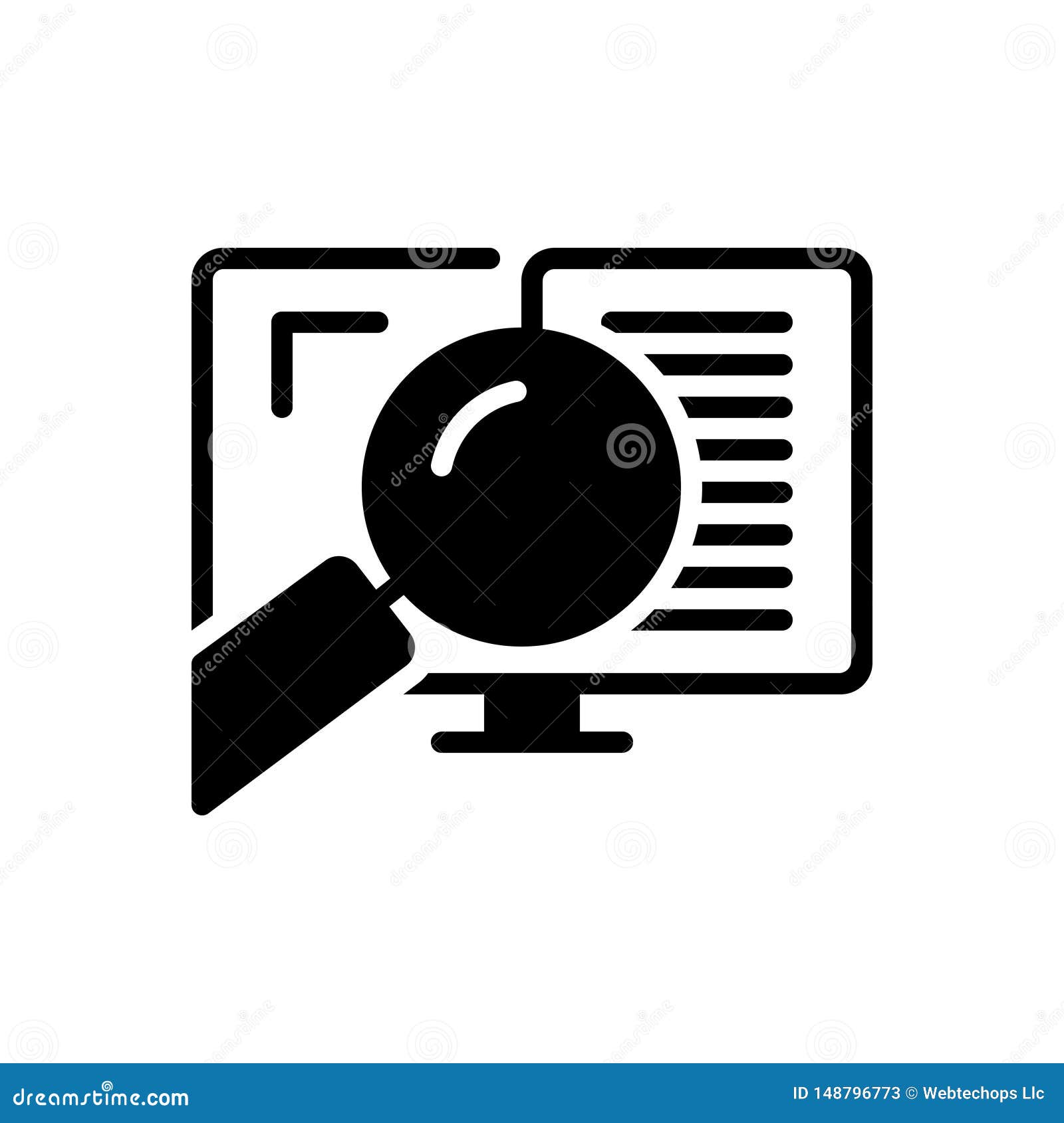 Black Solid Icon for Auditing, Auditor and Search Stock Vector ...