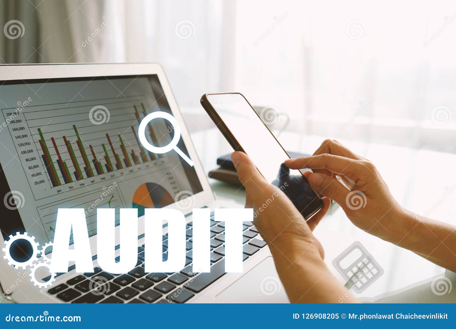 Auditing Tax, Analyze Return on Investment. Stock Image - Image of ...