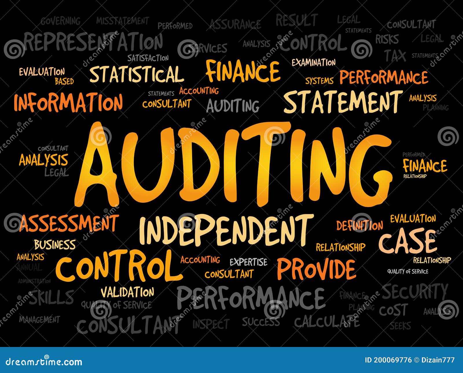 AUDITING word cloud stock illustration. Illustration of collage - 200069776
