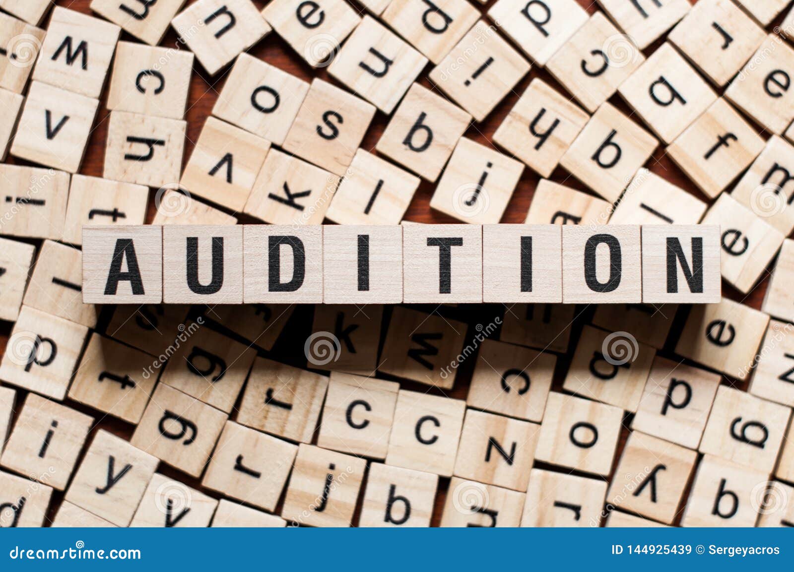 Audition word concept stock image. Image of definition - 144925439