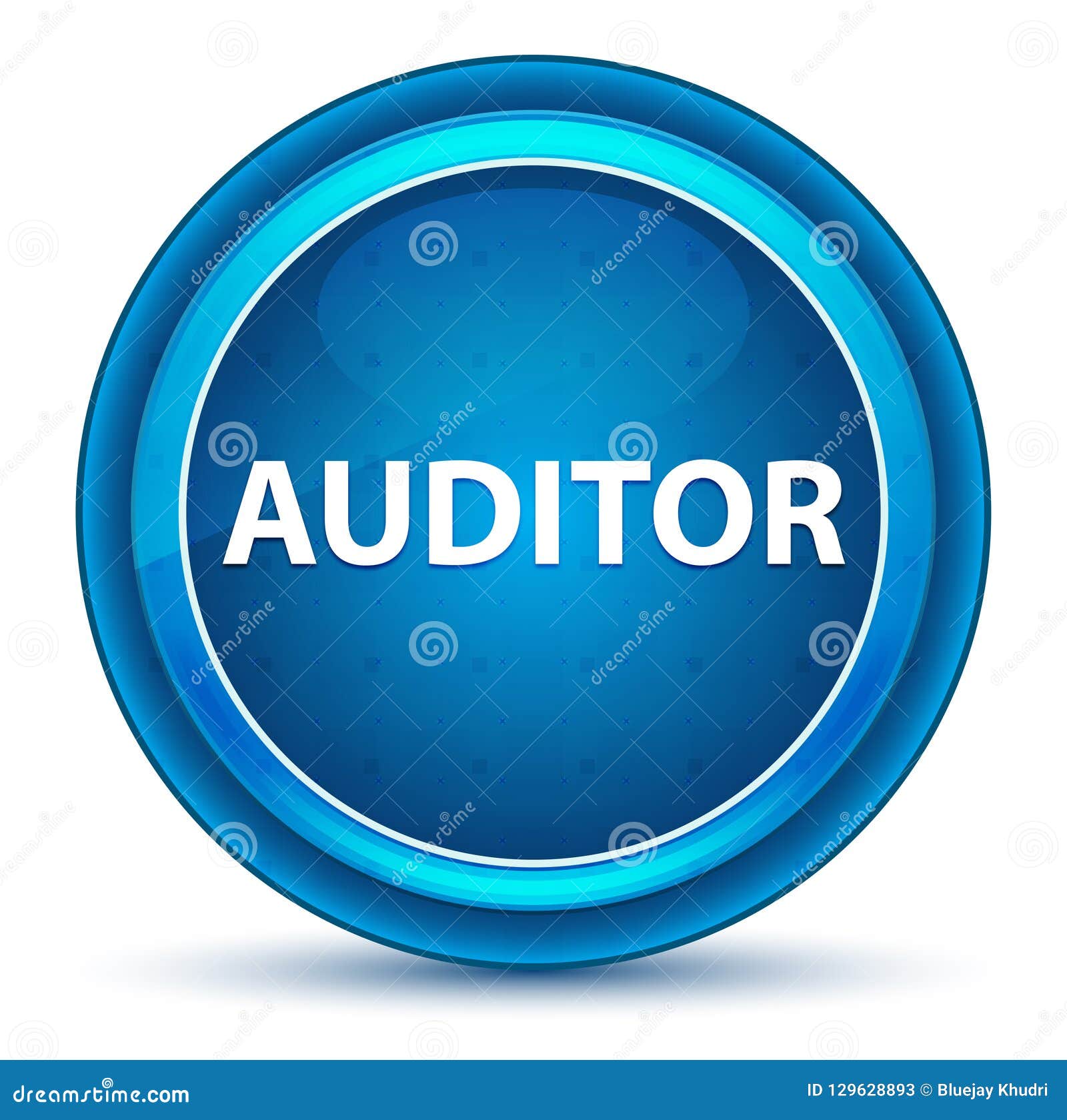 Auditor Eyeball Blue Round Button Stock Illustration - Illustration of ...