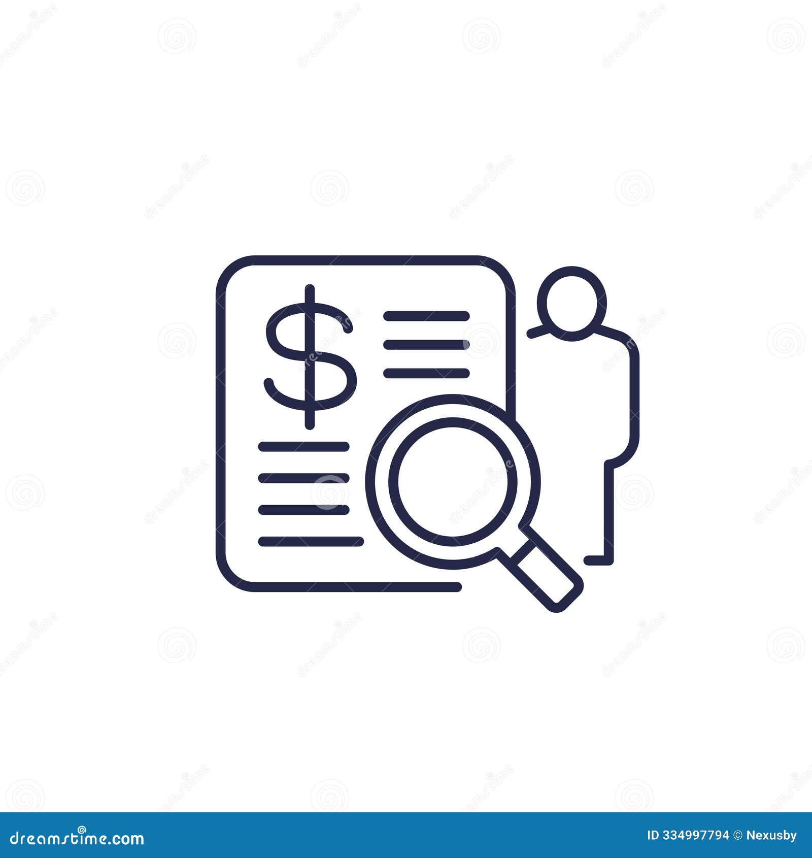 Auditor Icon, Financial Inspector Line Vector Stock Illustration ...