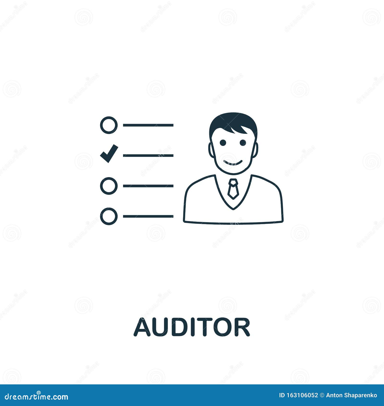 Auditor Icon Outline Style. Thin Line Creative Auditor Icon for Logo ...