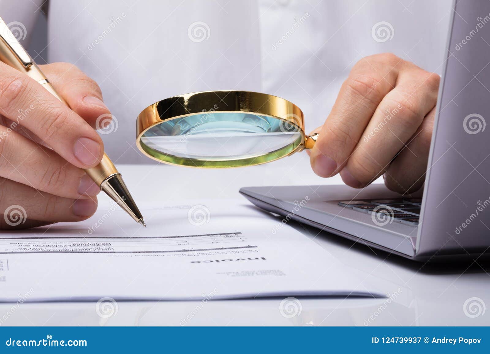 Auditor Inspecting Financial Documents Stock Image - Image of checking ...