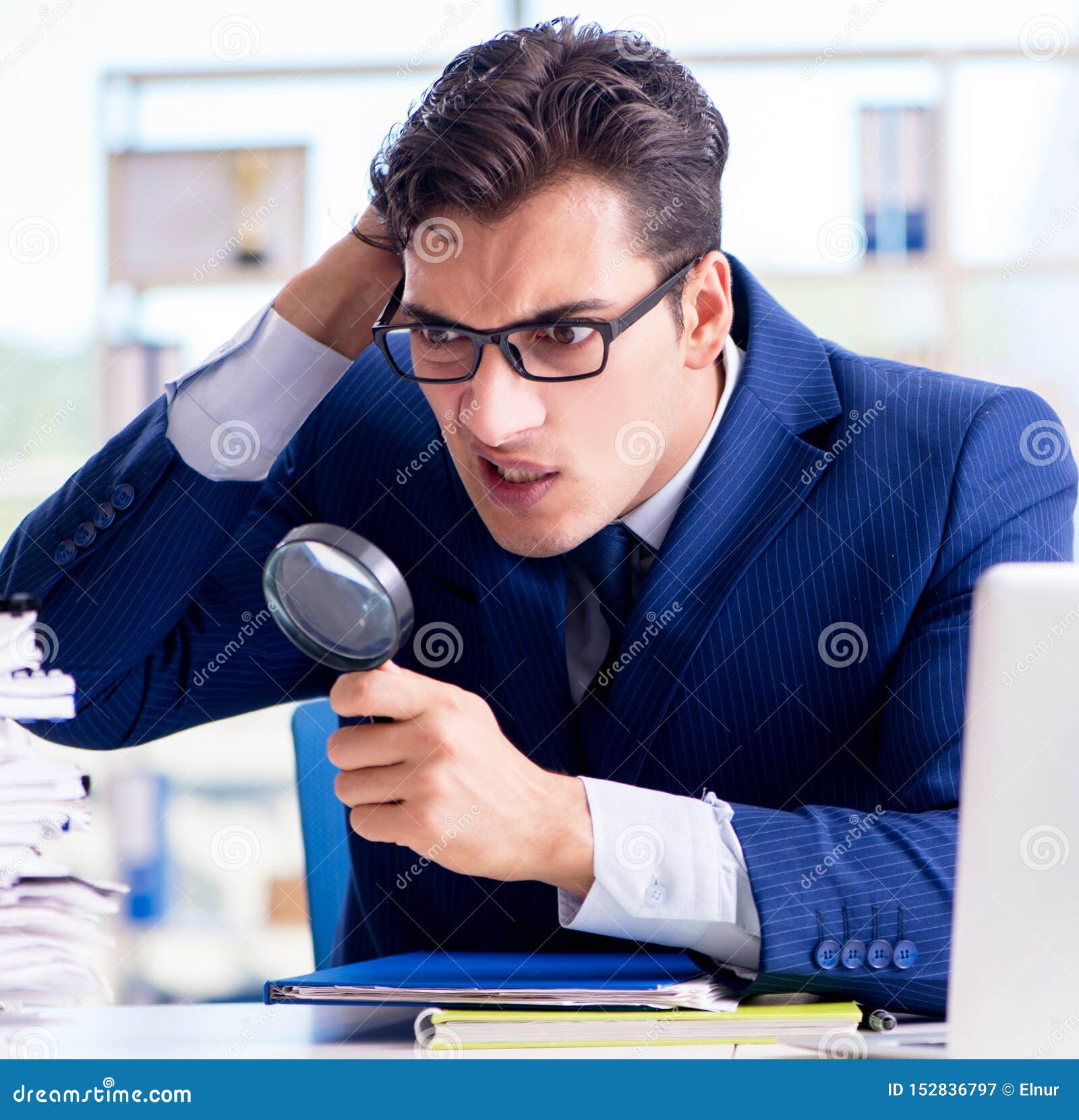 Auditor Looking for Errors in the Financial Statements Stock Image ...
