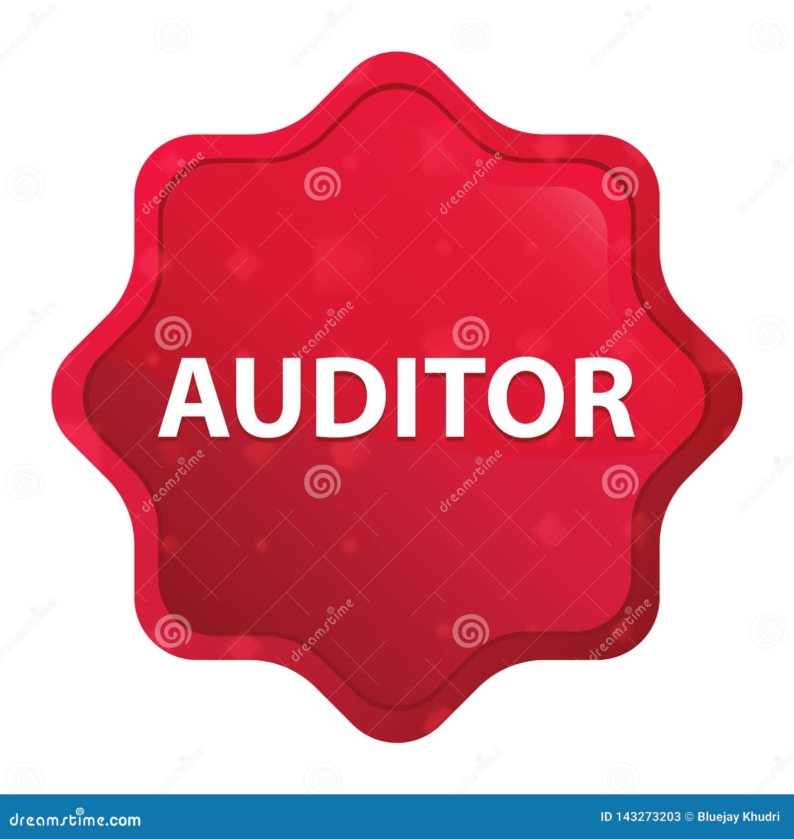 Auditor Misty Rose Red Starburst Sticker Button Stock Illustration ...