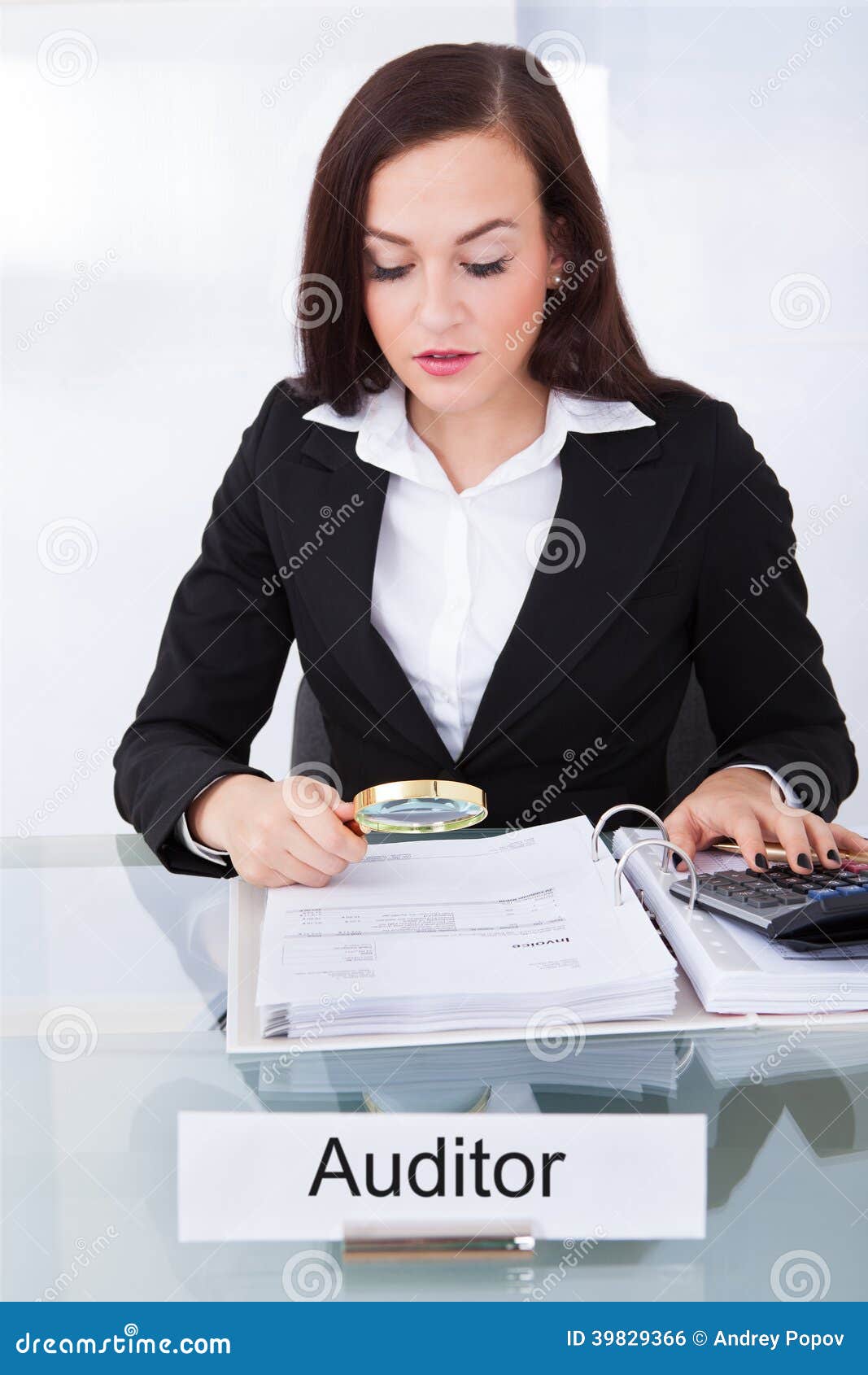 Auditor Scrutinizing Financial Documents Stock Photo - Image of ...
