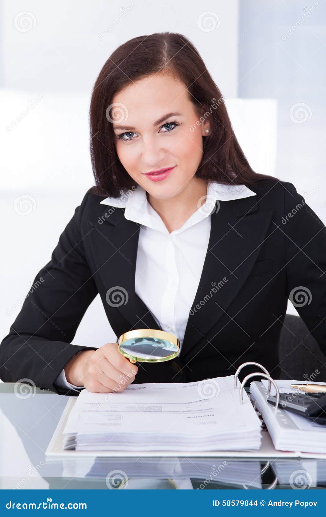 Auditor Scrutinizing Financial Documents Stock Photo - Image of ...