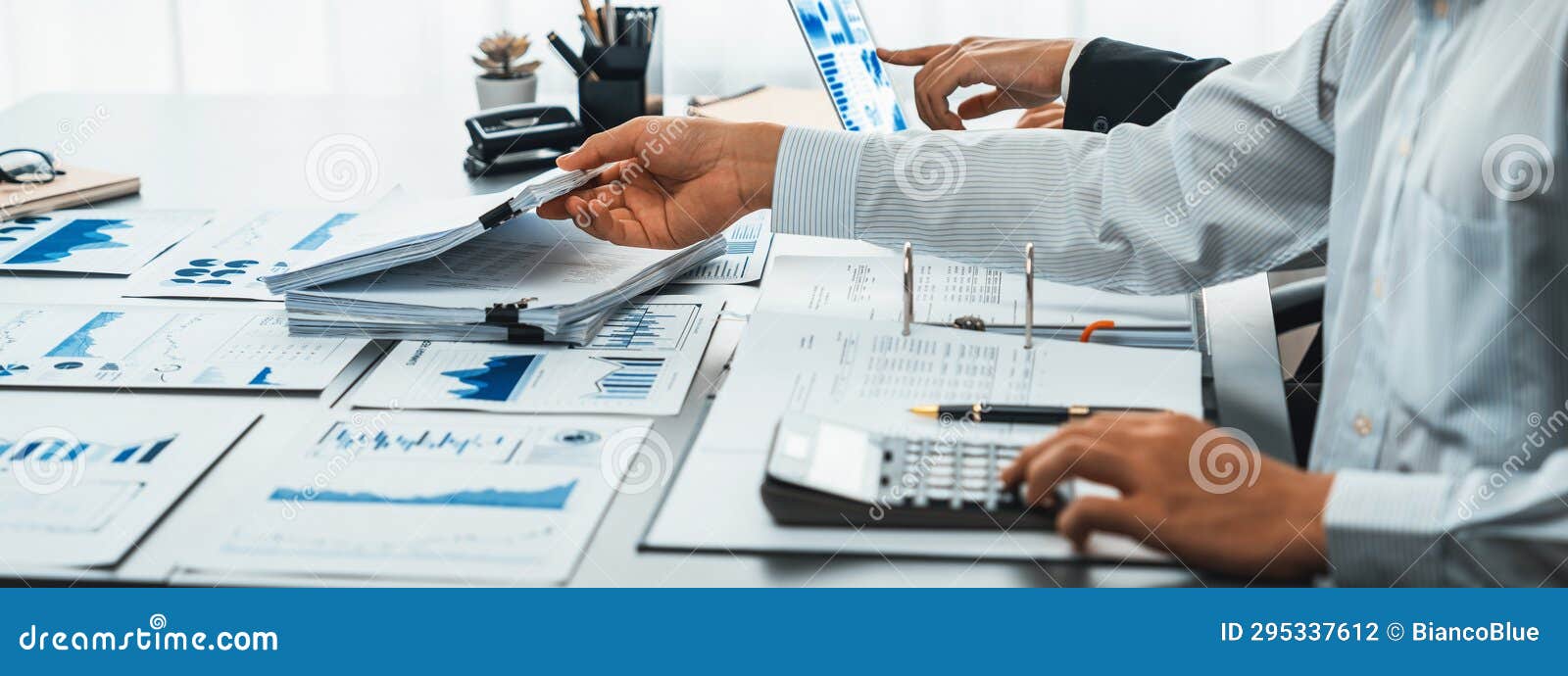 Auditor Team Working in Office, Analyzing Financial Data and Accounting ...