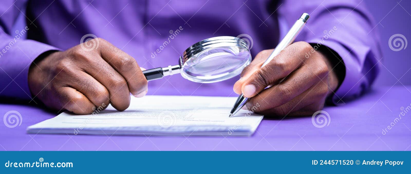 Auditor Using Magnifying Glass for Audit Stock Photo - Image of ...
