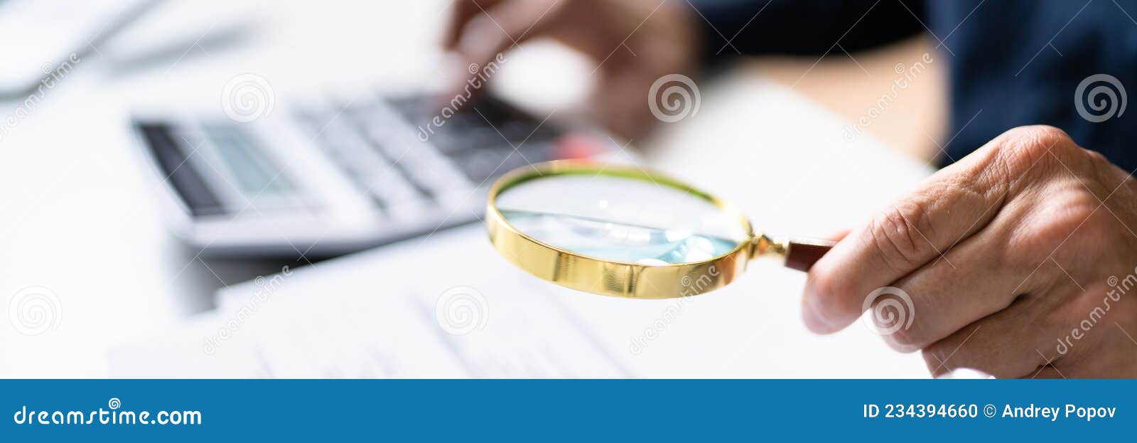 Auditor Using Magnifying Glass for Audit Stock Photo - Image of ...