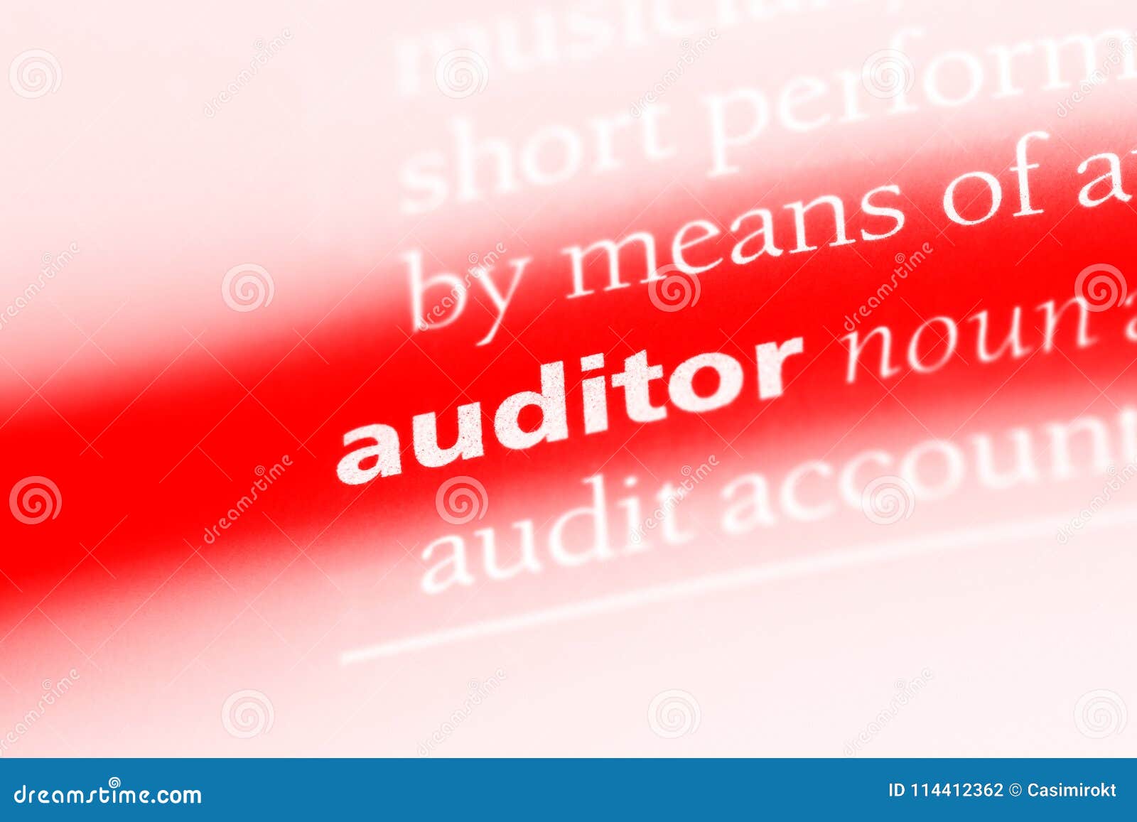 Auditor stock photo. Image of definition, macro, book - 114412362