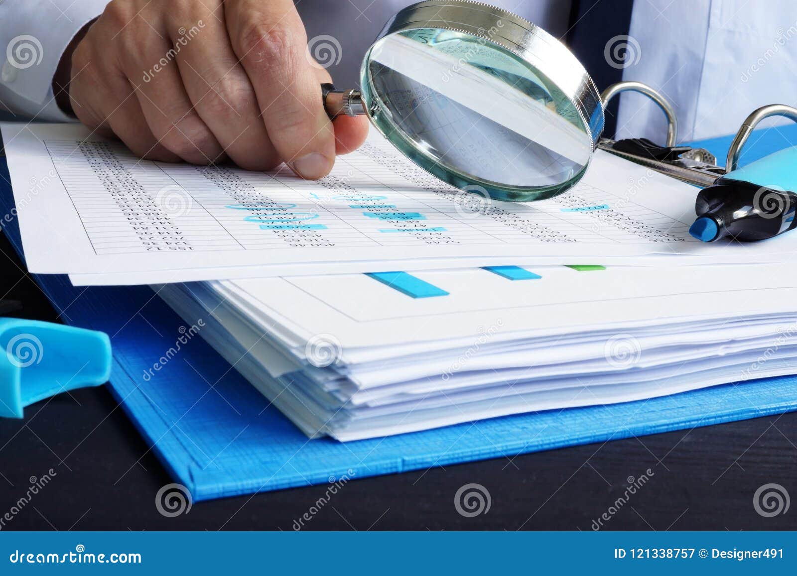 Auditor is Working with Financial Documents. Audit or Assessments ...