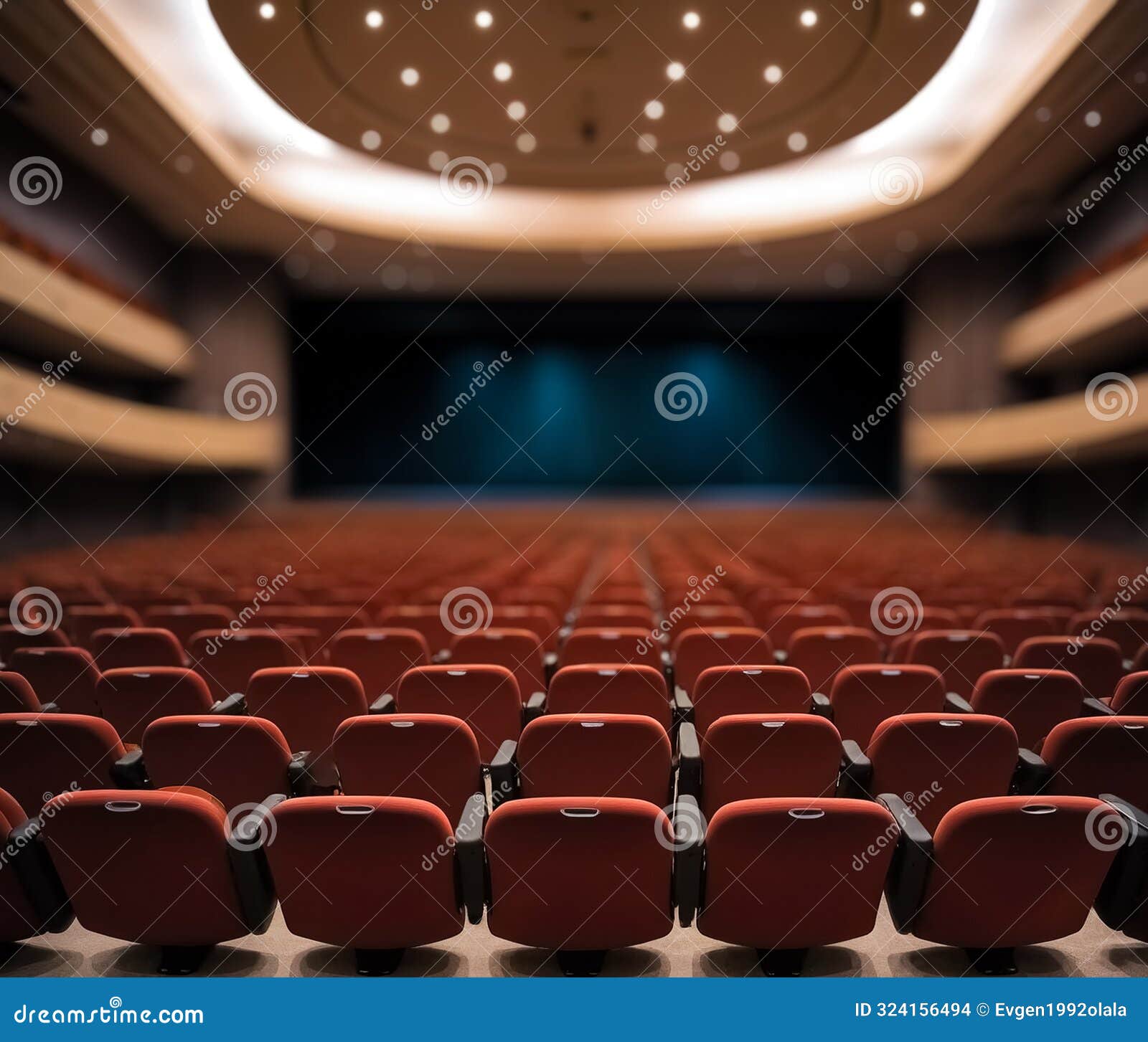 Auditorium Chairs and Convention Hall Walls Background. Generative AI ...
