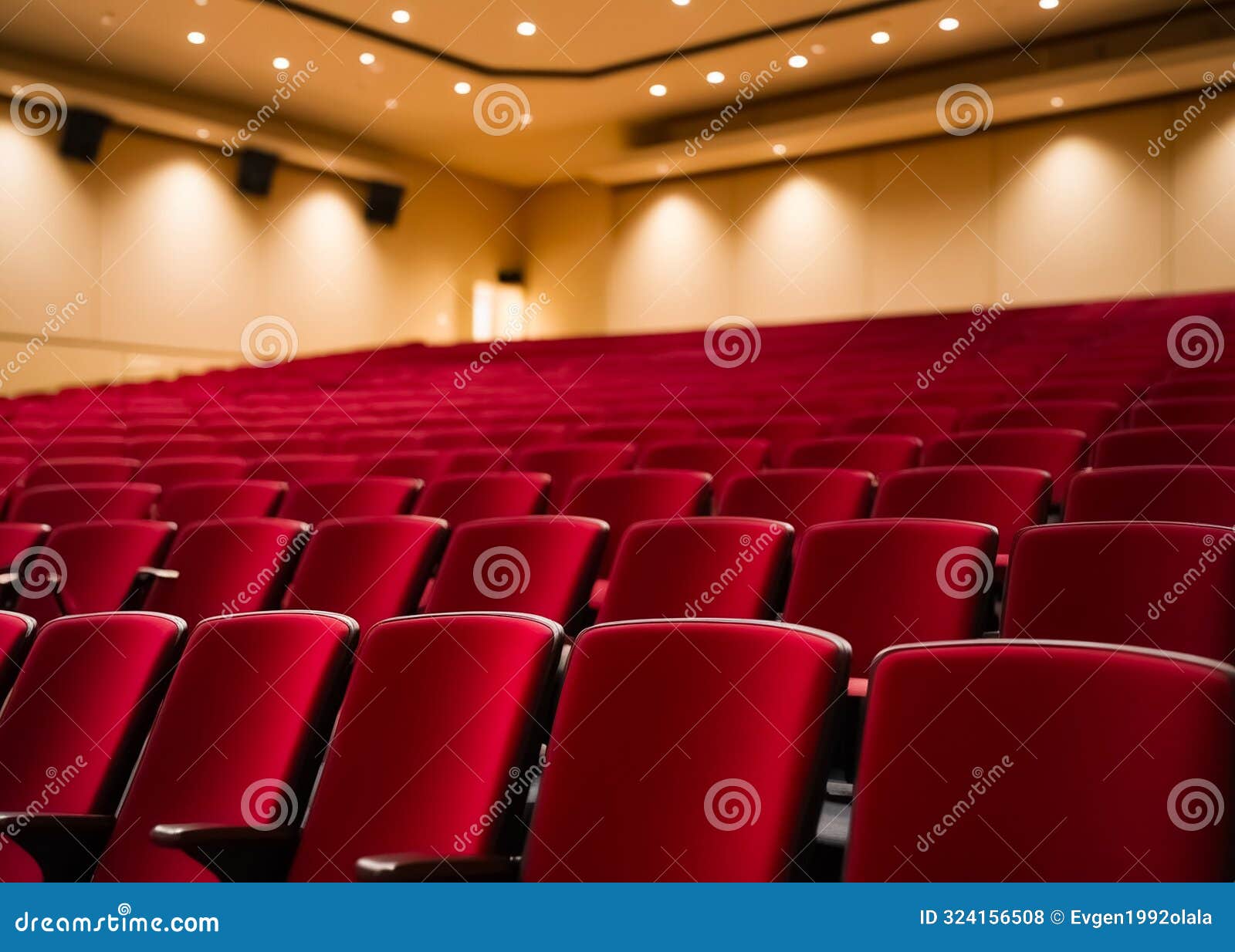 Auditorium Chairs and Convention Hall Walls Background. Generative AI ...