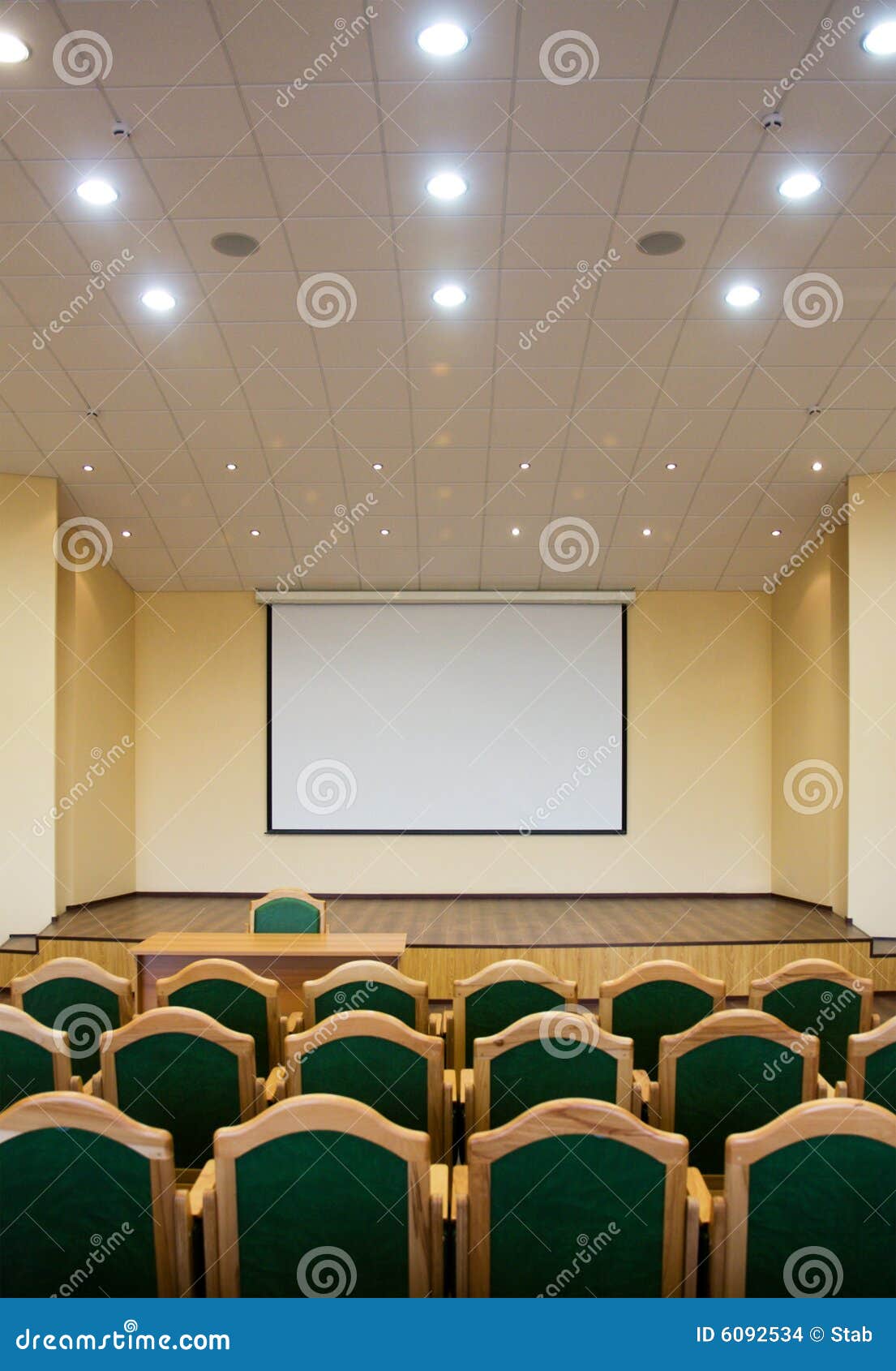 Auditorium Hall with Projection Screen Stock Photo - Image of ...