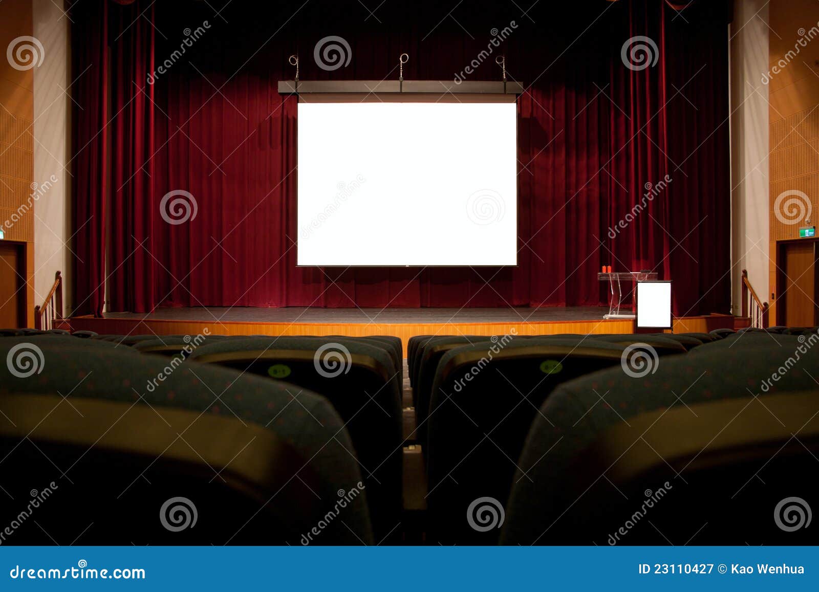 Auditorium screen stock image. Image of lone, action - 23110427