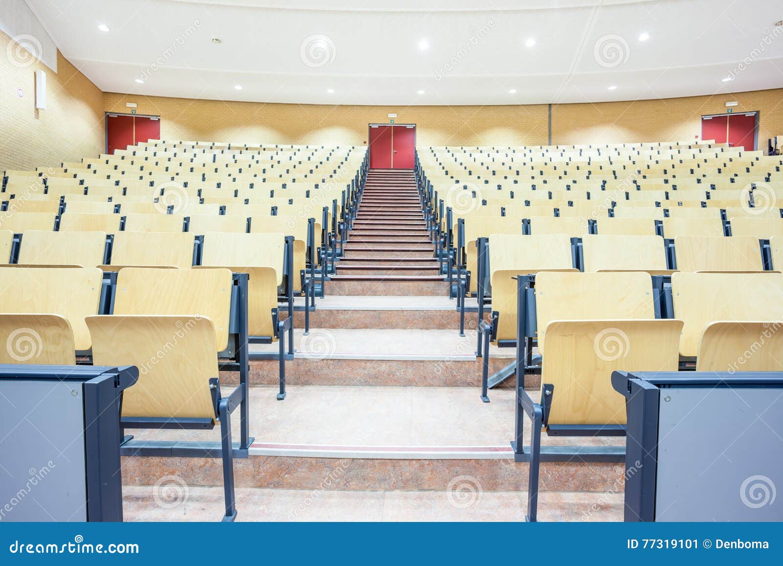 Auditorium with stairs stock image. Image of bench, lonely - 77319101