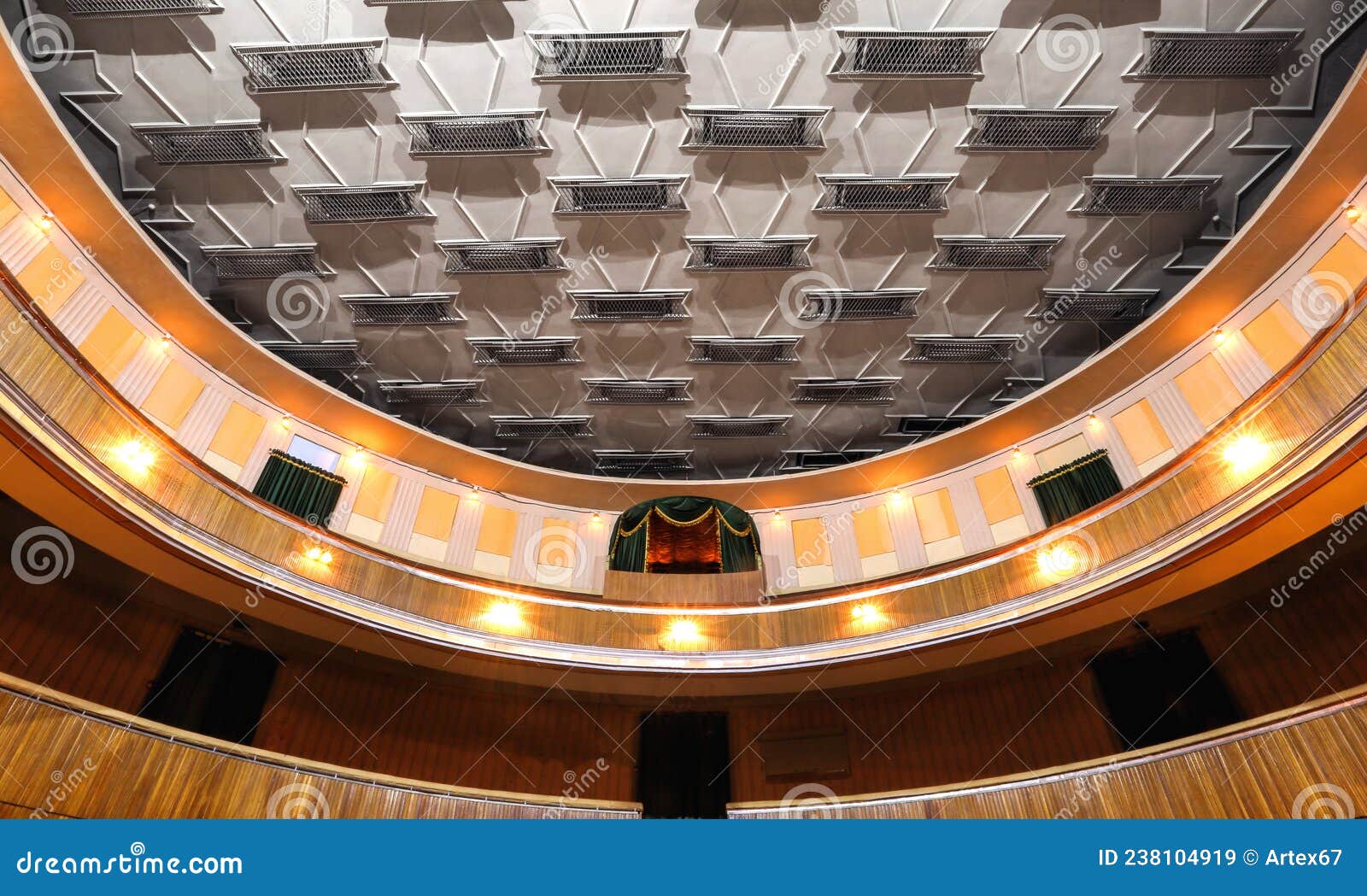 Auditorium Theater Balcony Ceiling Theater Box Stock Image - Image of ...