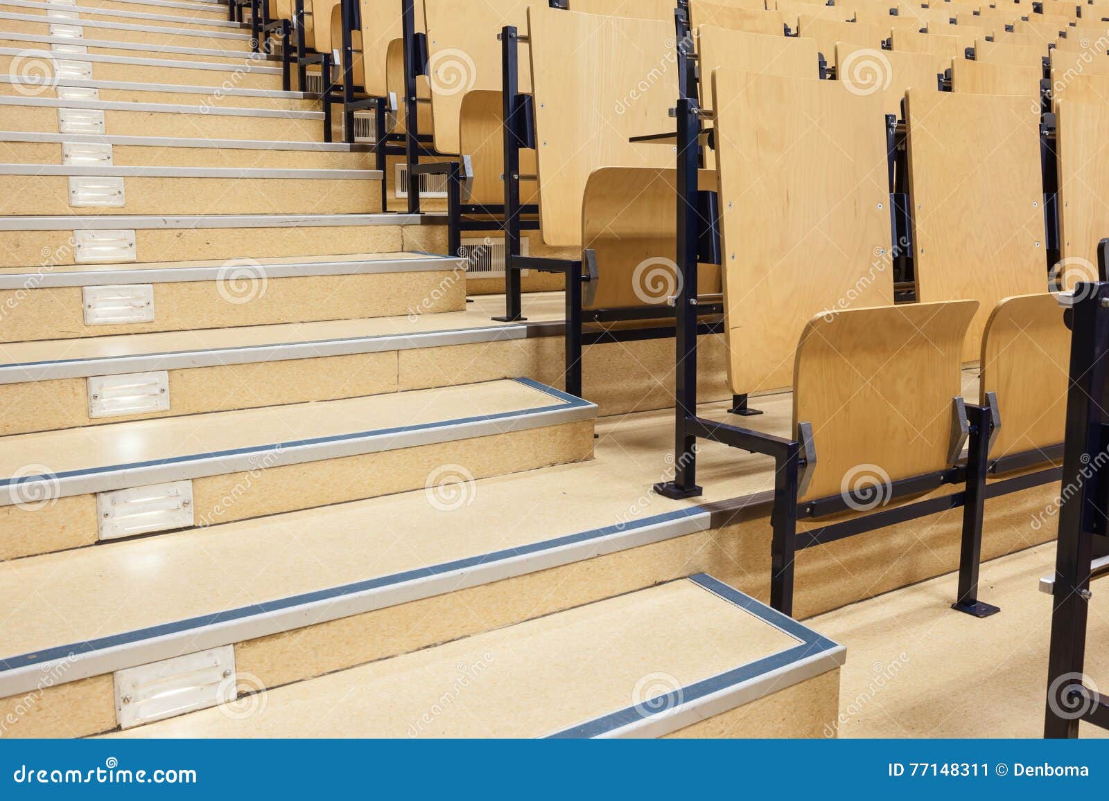 Auditorium whit stairs stock image. Image of line, stair - 77148311