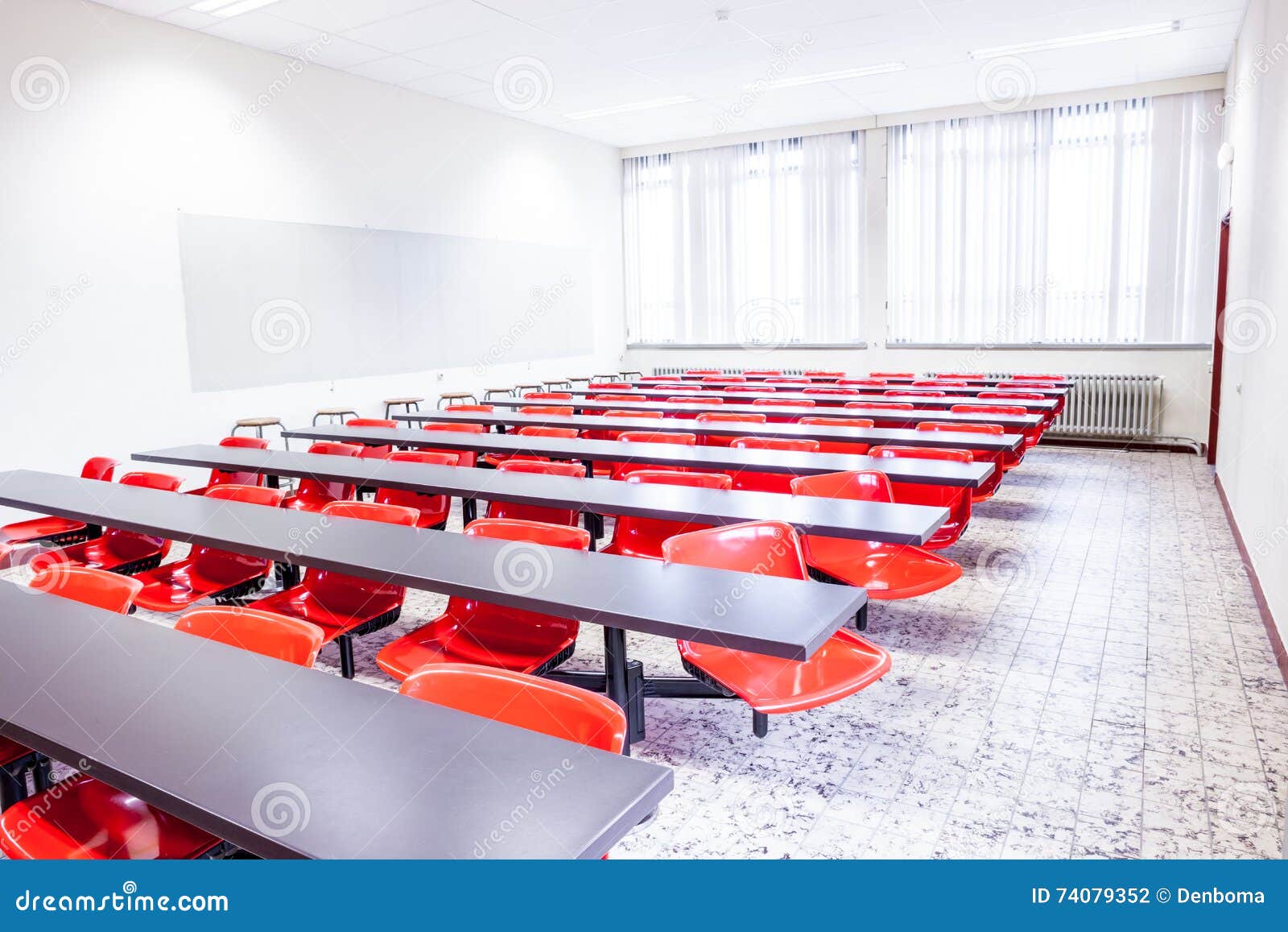 An Auditoriumwhit Red Chairs Stock Photo - Image of place, event: 74079352