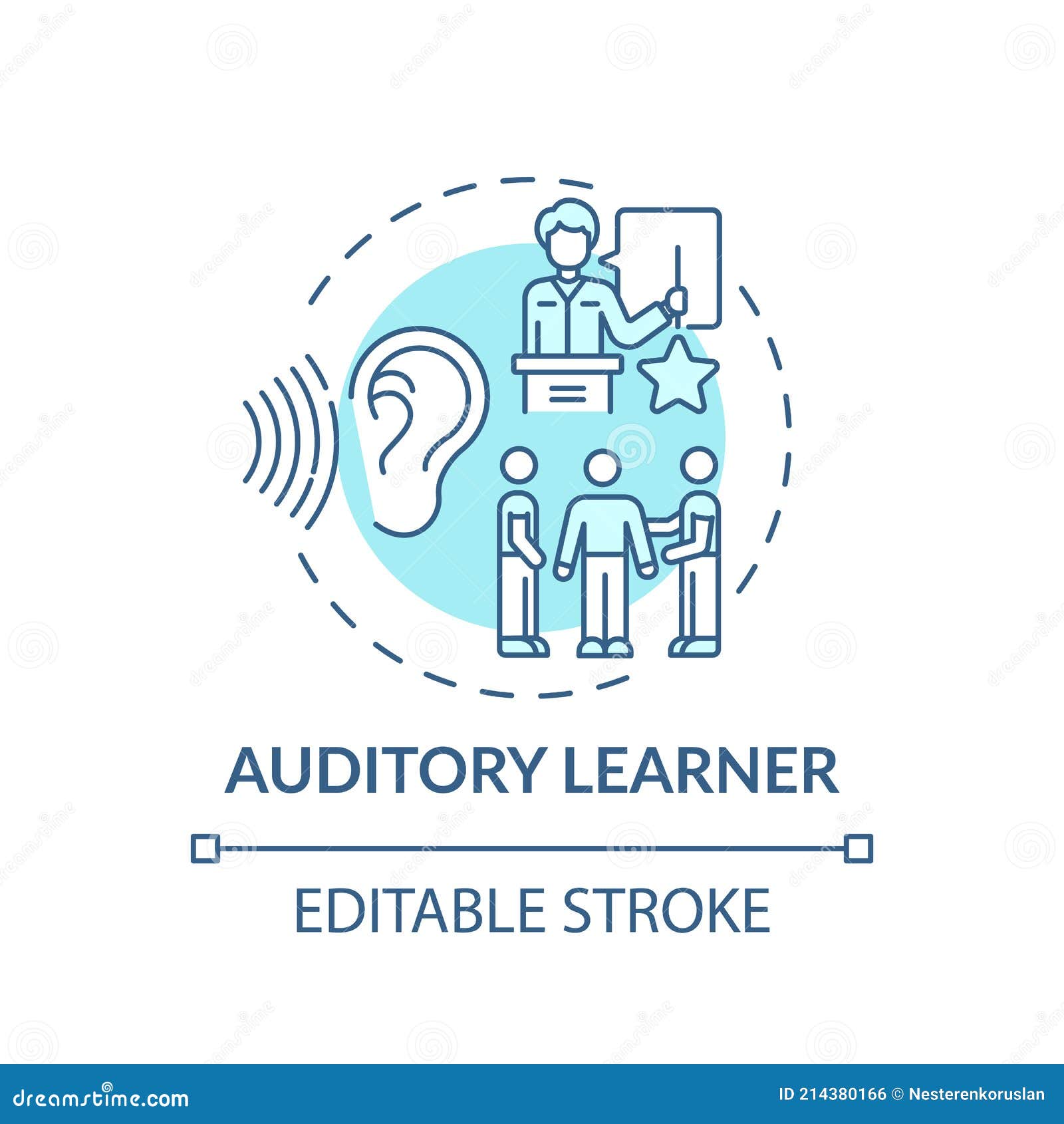 Auditory Learner Concept Icon Vector Illustration | CartoonDealer.com ...