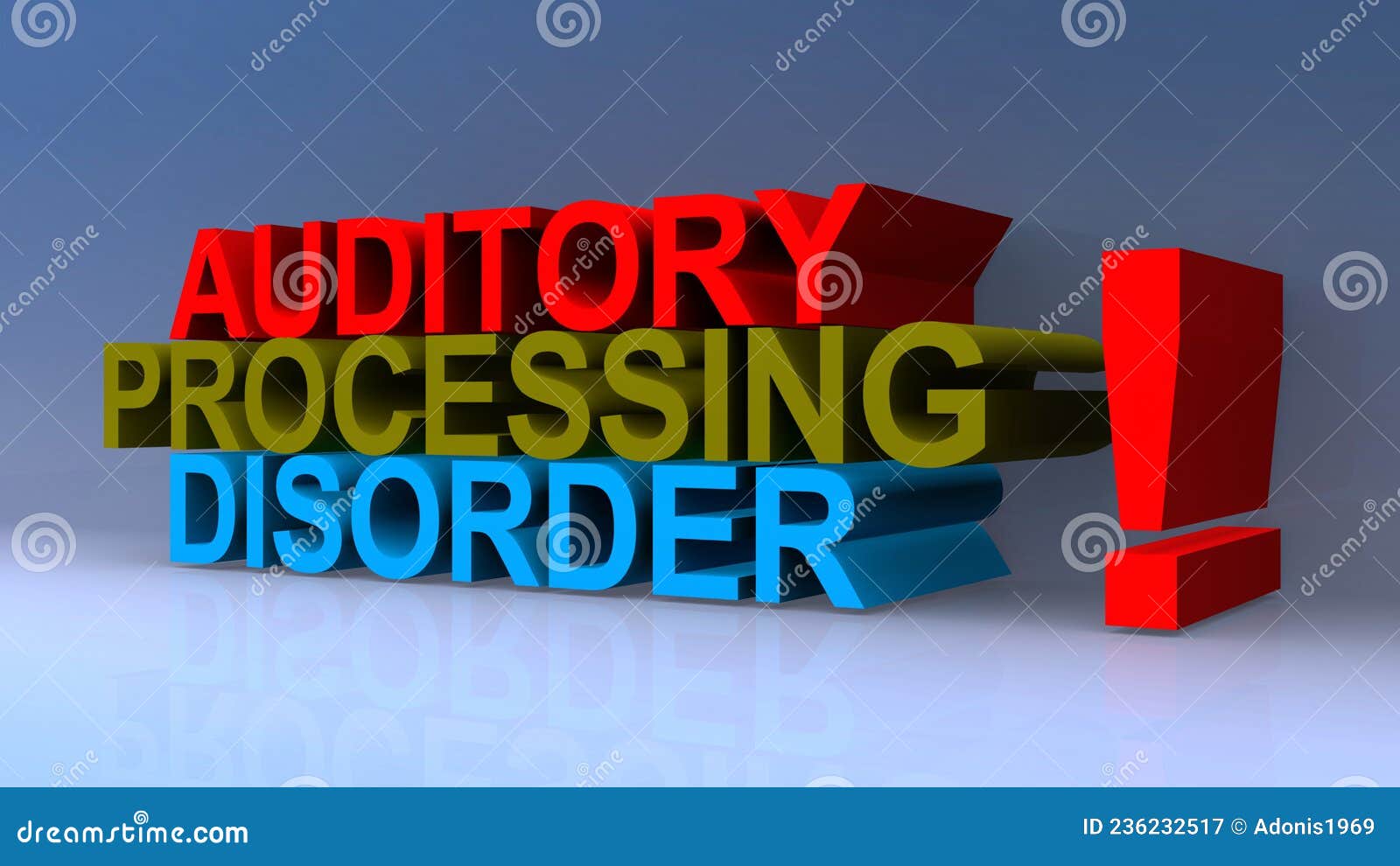 Blue Auditory System 3d Illustration With Isolated On White Background ...