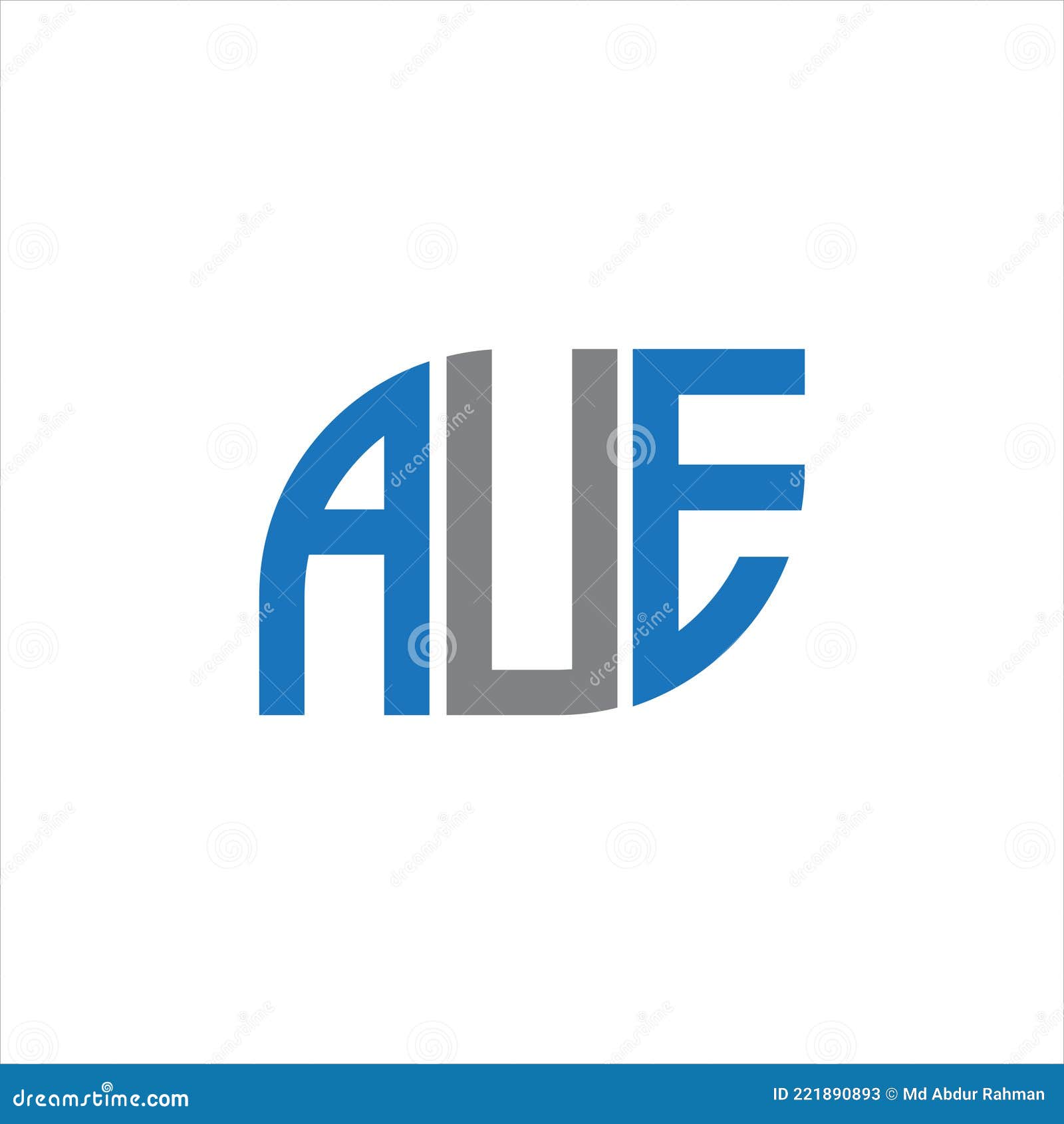 AUE Letter Logo Design on White Background.AUE Creative Initials Letter ...