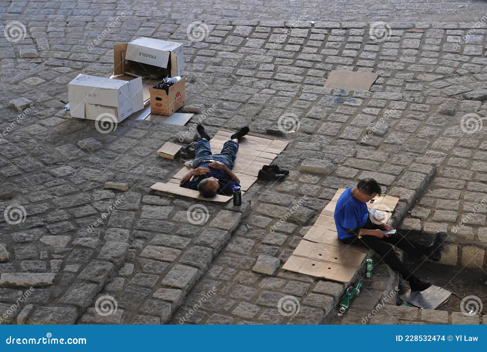 Homeless People Sleeping on the Footpath, Hk 20 Aug 2021 Editorial ...