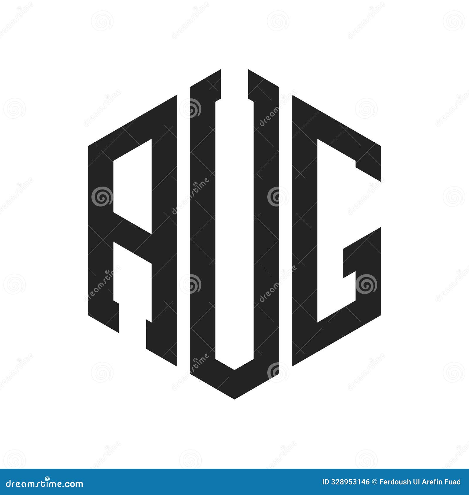 AUG Logo Design. Initial Letter AUG Monogram Logo Using Hexagon Shape ...