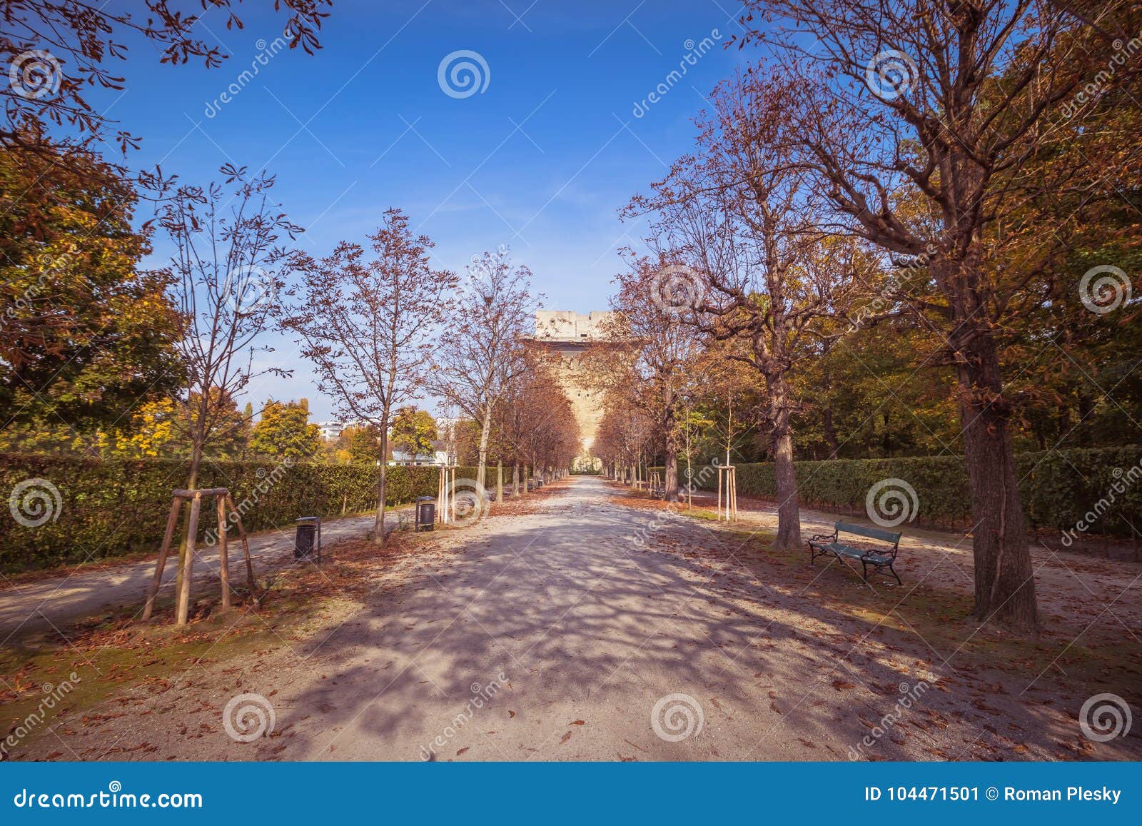 Augarten Park in Fall, Vienna, Austria Stock Image - Image of tower ...